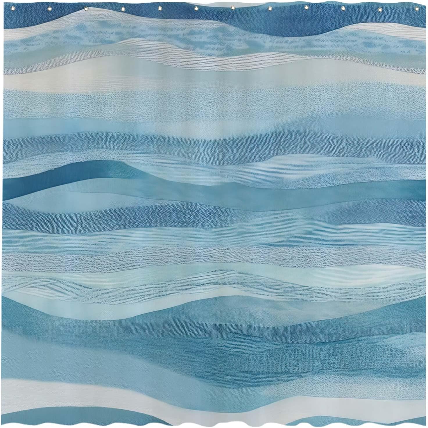 Amazon.com: Allenjoy 72" x 72" Blue Wave Pattern Shower Curtain for ...