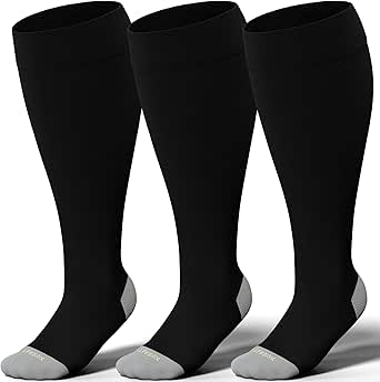 LEVSOX Plus Size Compression Socks for Women Men Wide Calf Extra Large ...