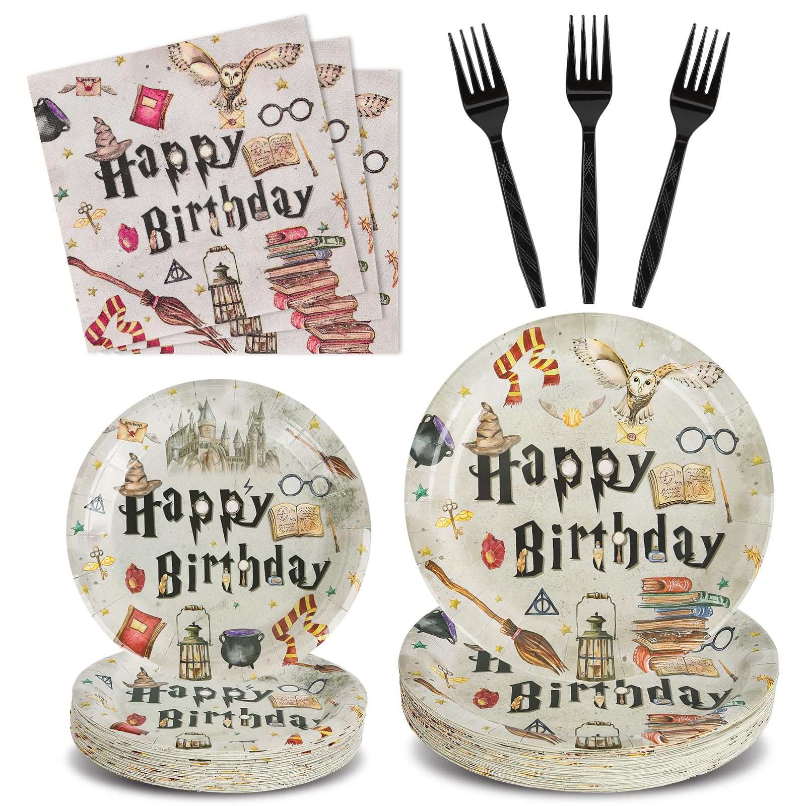 Amazon.com: HOZYUANKJ 200Pcs Magical Party Plates Supplies,Magical ...