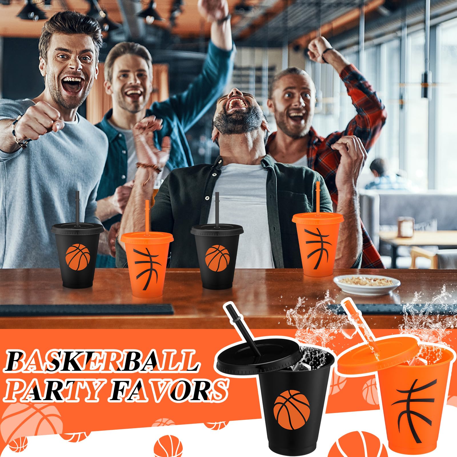 Snapklik.com : Domensi 20 Pcs Basketball Party Favor Cups Bulk 16 Oz ...