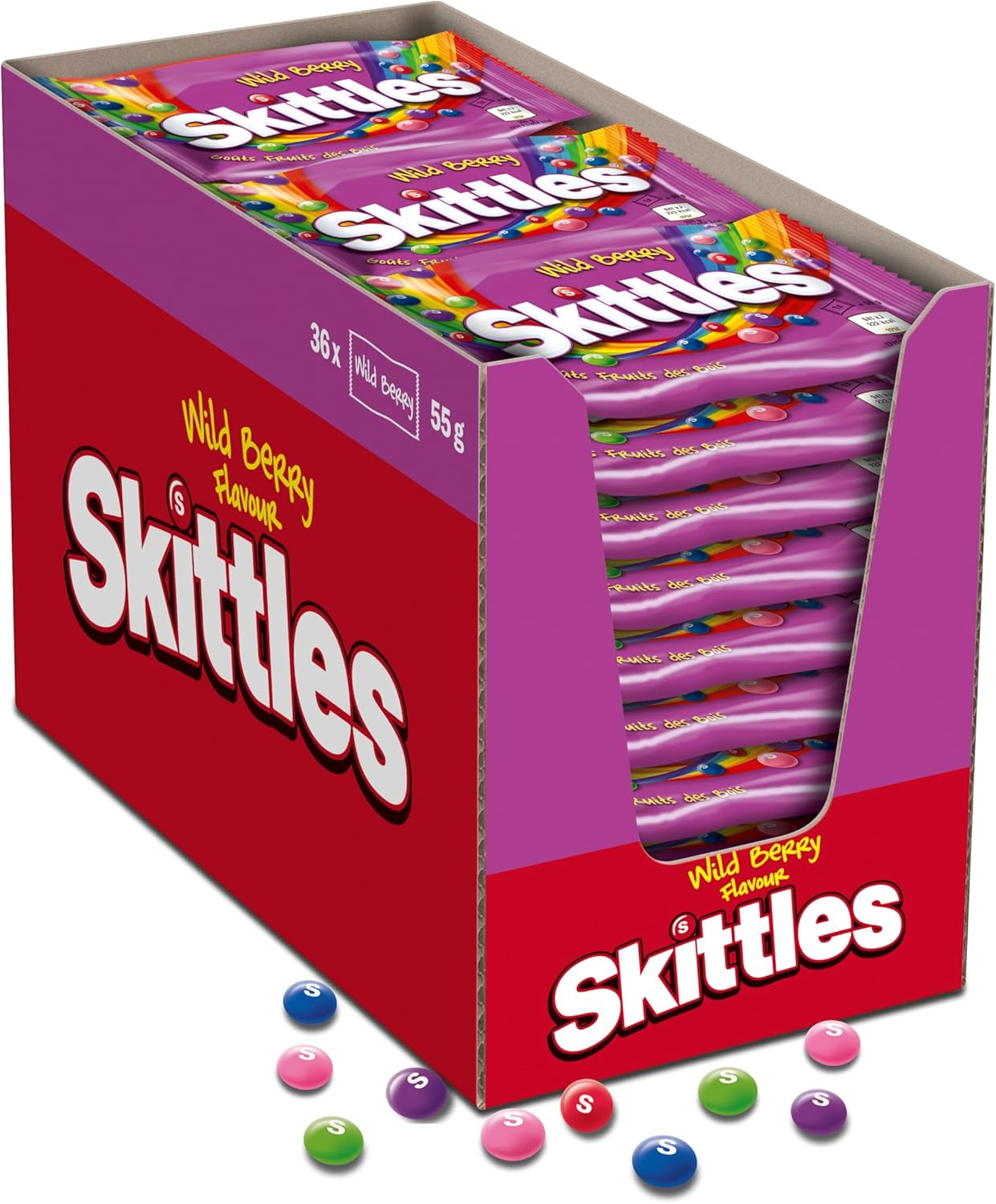 Skittles Wild Berry Sweets, Fruit Chewy Bulk Sweets Box, Sweets Gift ...