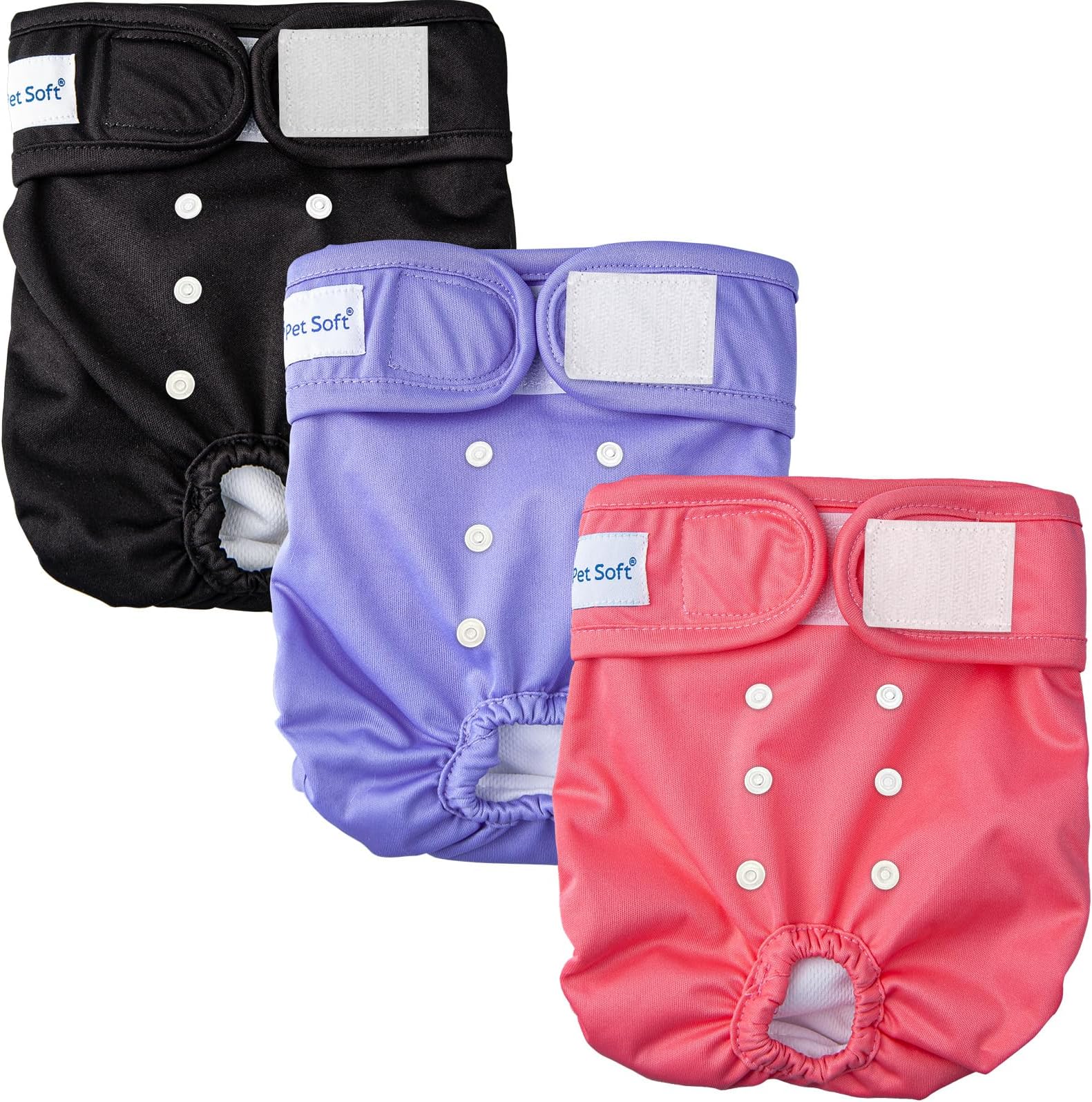 Pet Soft Dog Nappies Female - Dog Period Pants, 3Pack Washable Season ...