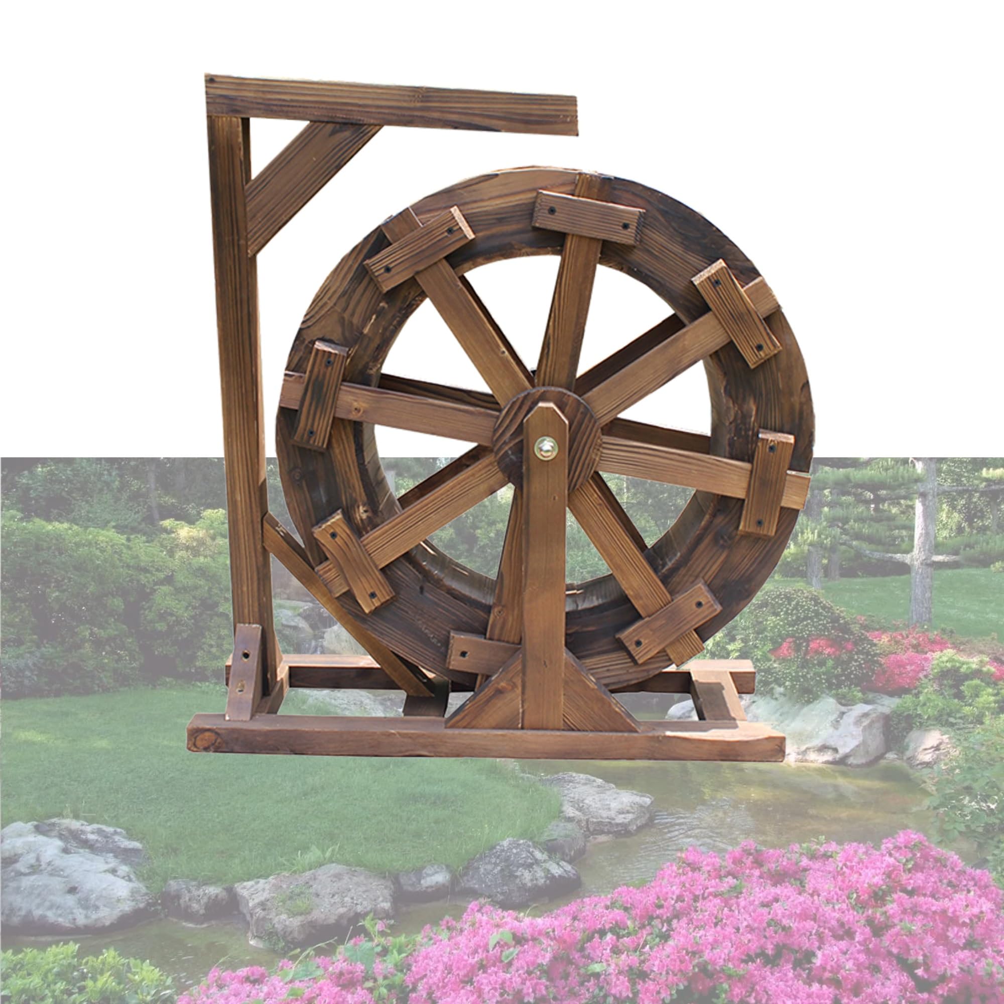 Amazon.com: Water Wheel Fountain,Freestanding Waterwheel Fountain,Pool ...