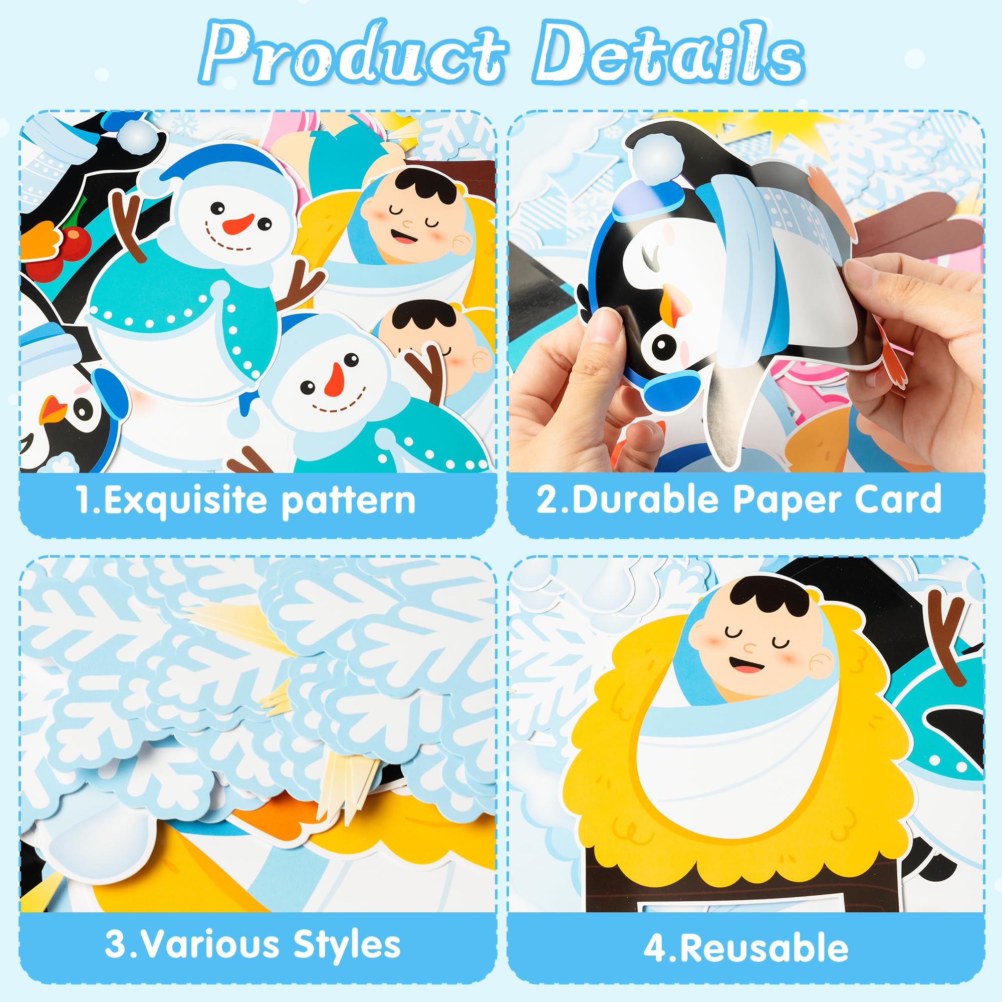 Snapklik.com : 88Pcs Winter Christmas Bulletin Board Decoration Set ...