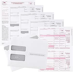 Amazon.com: Dutymark Complete Laser 1099 Misc Tax Form Set and 1096 - Kit for 10 Vendors ~5-Part ...