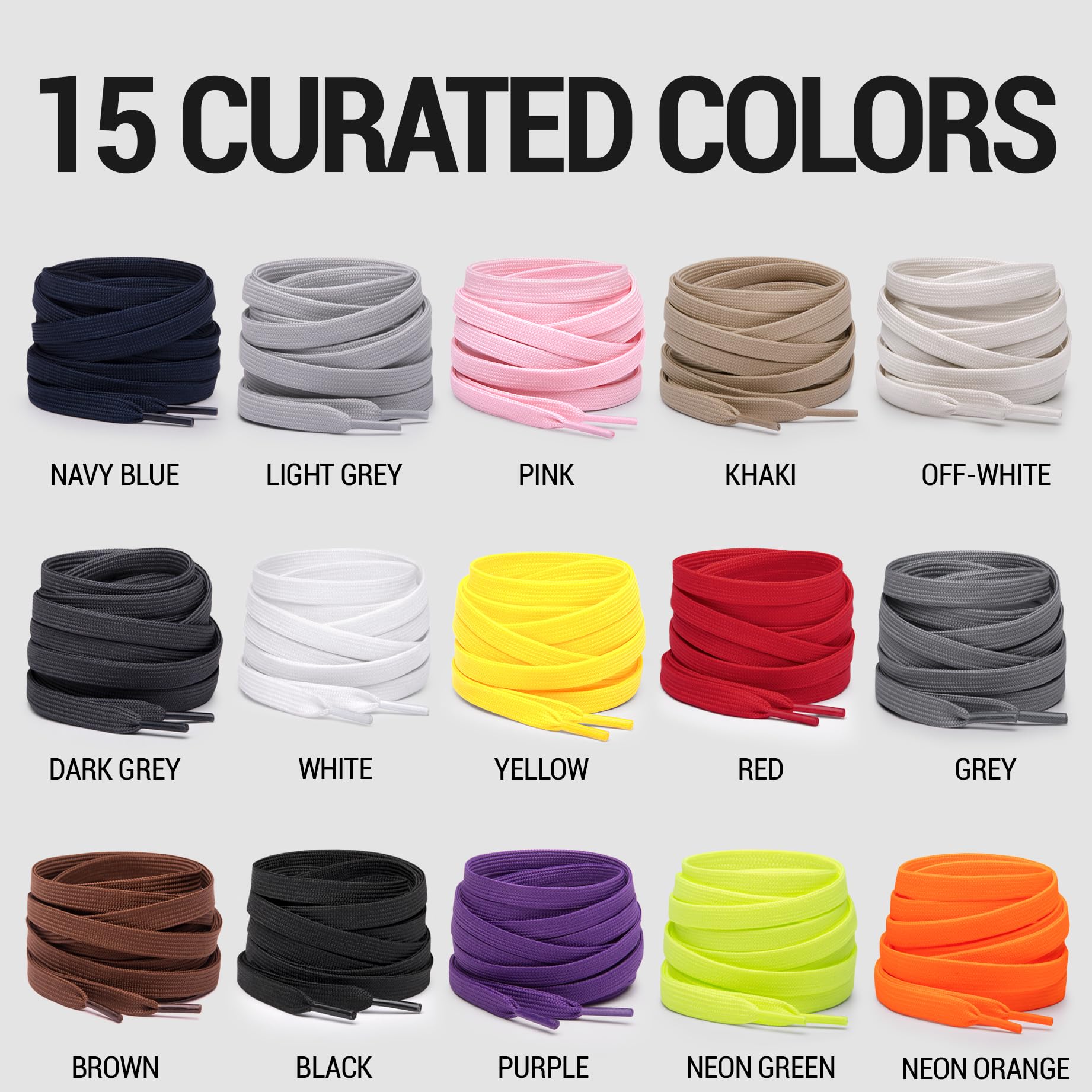 Snapklik.com : Miscly Flat Shoe Laces For Sneakers, Multiple Lengths ...