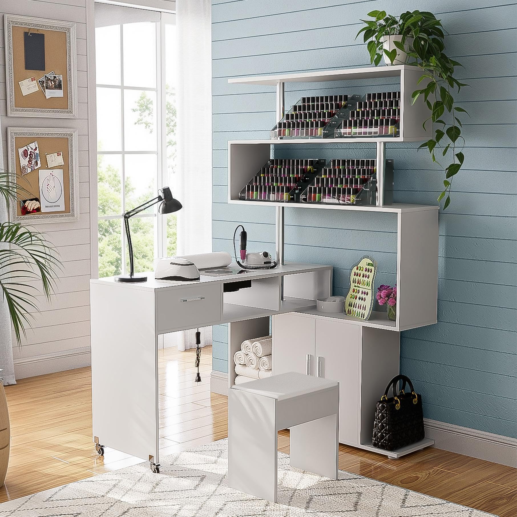 Amazon.com: Kikihouse Manicure Table Nail Desk with Dust Collector, L ...