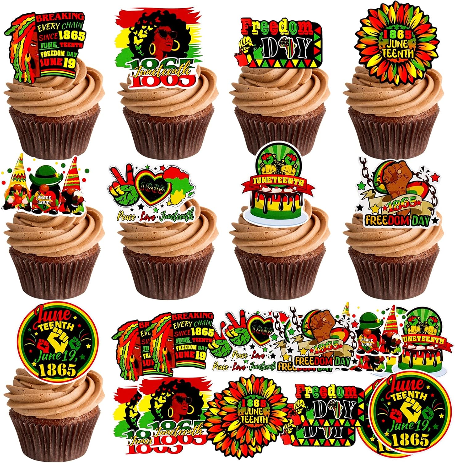 Amazon.com: HOWAF 27pcs Black History Month Decorations Cupcake Toppers ...