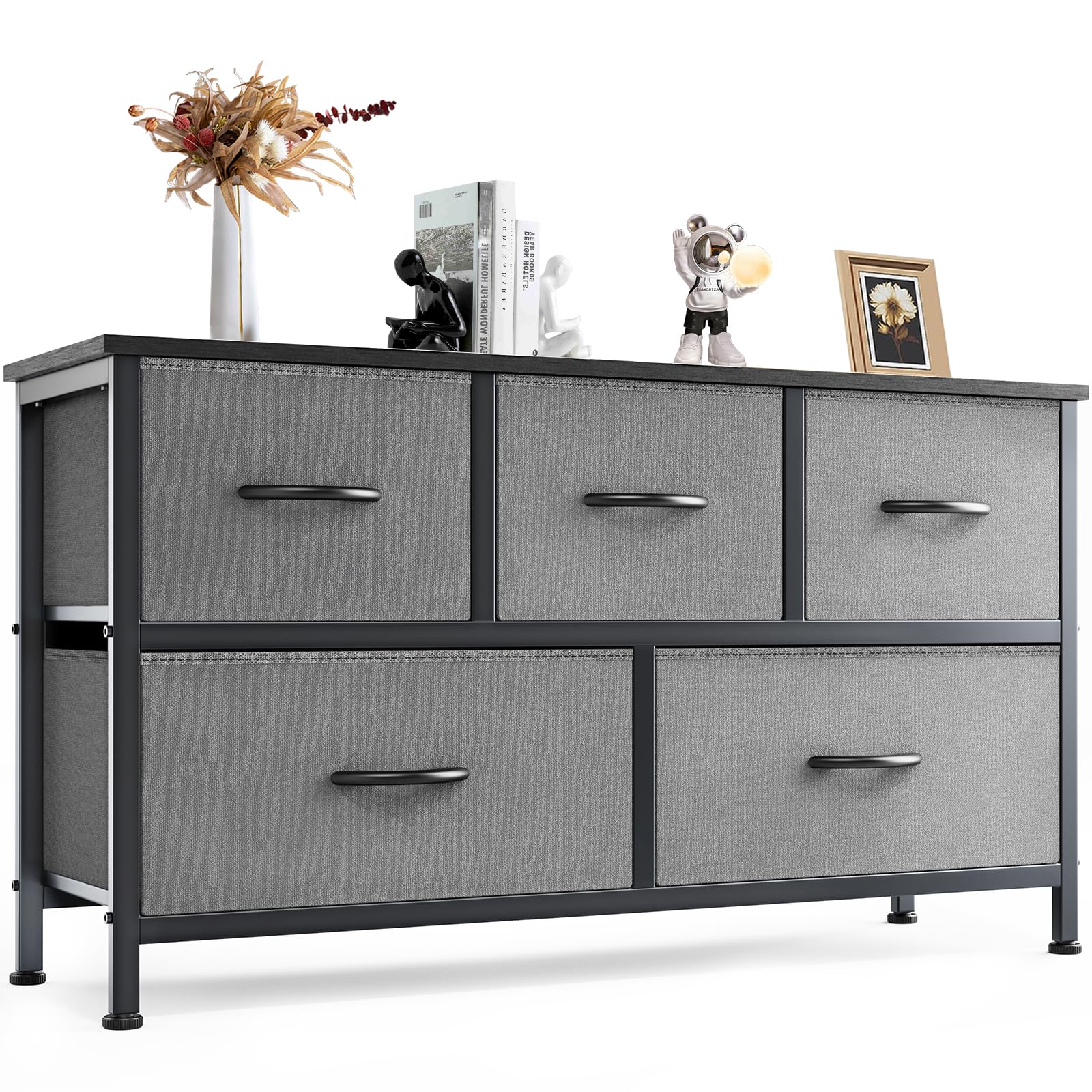 Amazon.com - DUMOS Dresser for Bedroom with 5 Fabric Drawers, Small ...