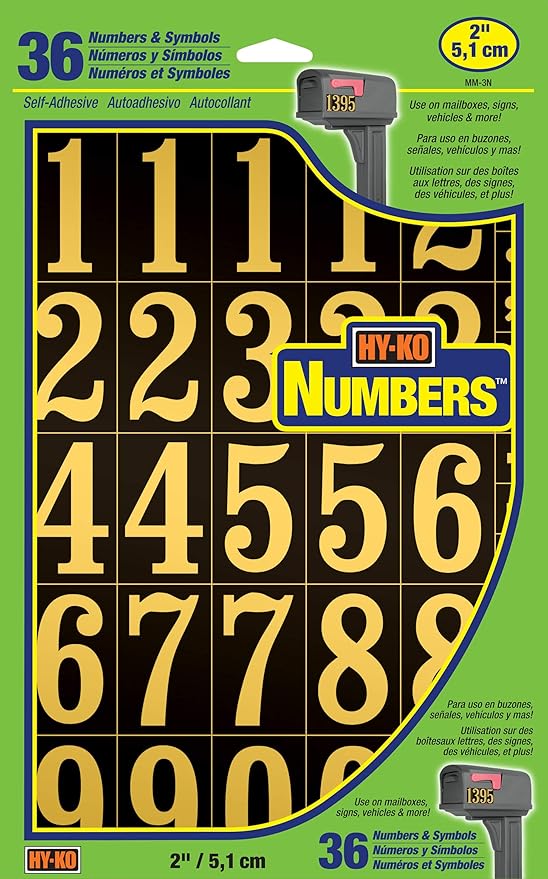 Amazon.com: Hy-Ko Packaged Numbers & Letters, DIY Address Number ...