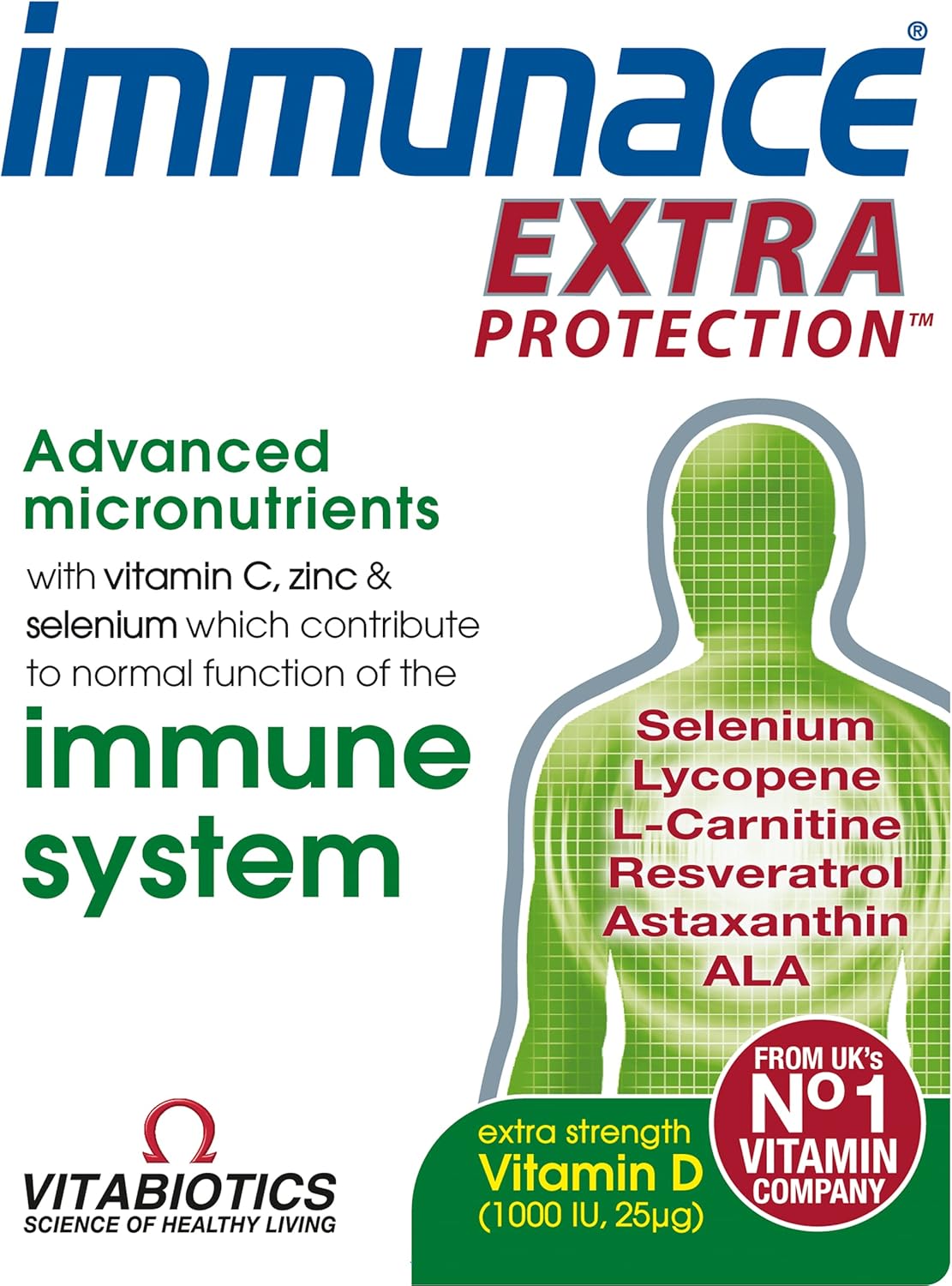 Amazon.com: Vitabiotics Immunace Extra Protection - 30 Tablets : Health ...