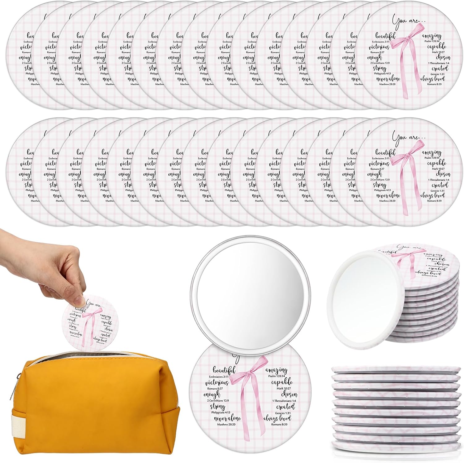 Amazon.com: Yalikop 30 Pcs Mini Christian Compact Mirrors Bulk ...