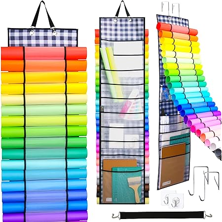 Amazon.com: Elsjoy 3 Pack Vinyl Roll Organizer, 60-Holes Acrylic Vinyl ...