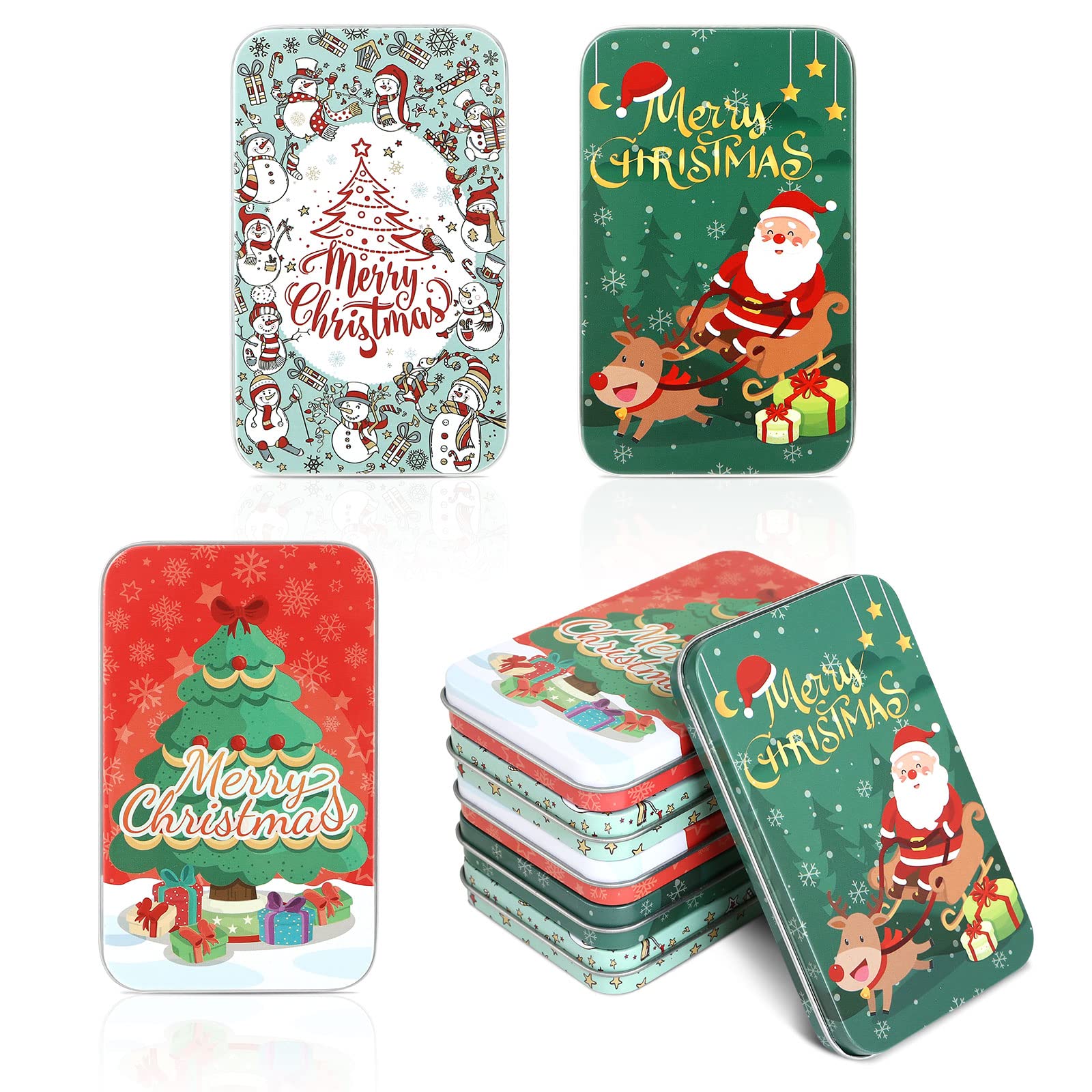LIHAO 6PCS Card Tin Boxes Tin Holders Gift Greeting Card Tin Holder ...