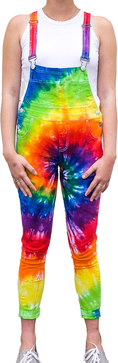 Amazon.com: Tie Dye Women's Overalls - Slim Fitting with Comfort ...