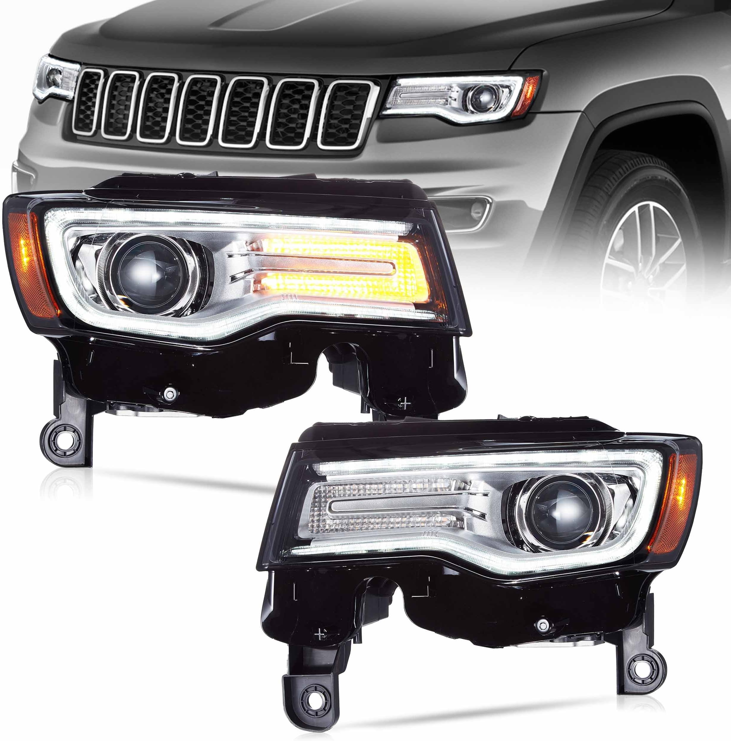 Amazon.com: VLAND LED Headlights Fit for 2014-2022 Grand Cherokee ...