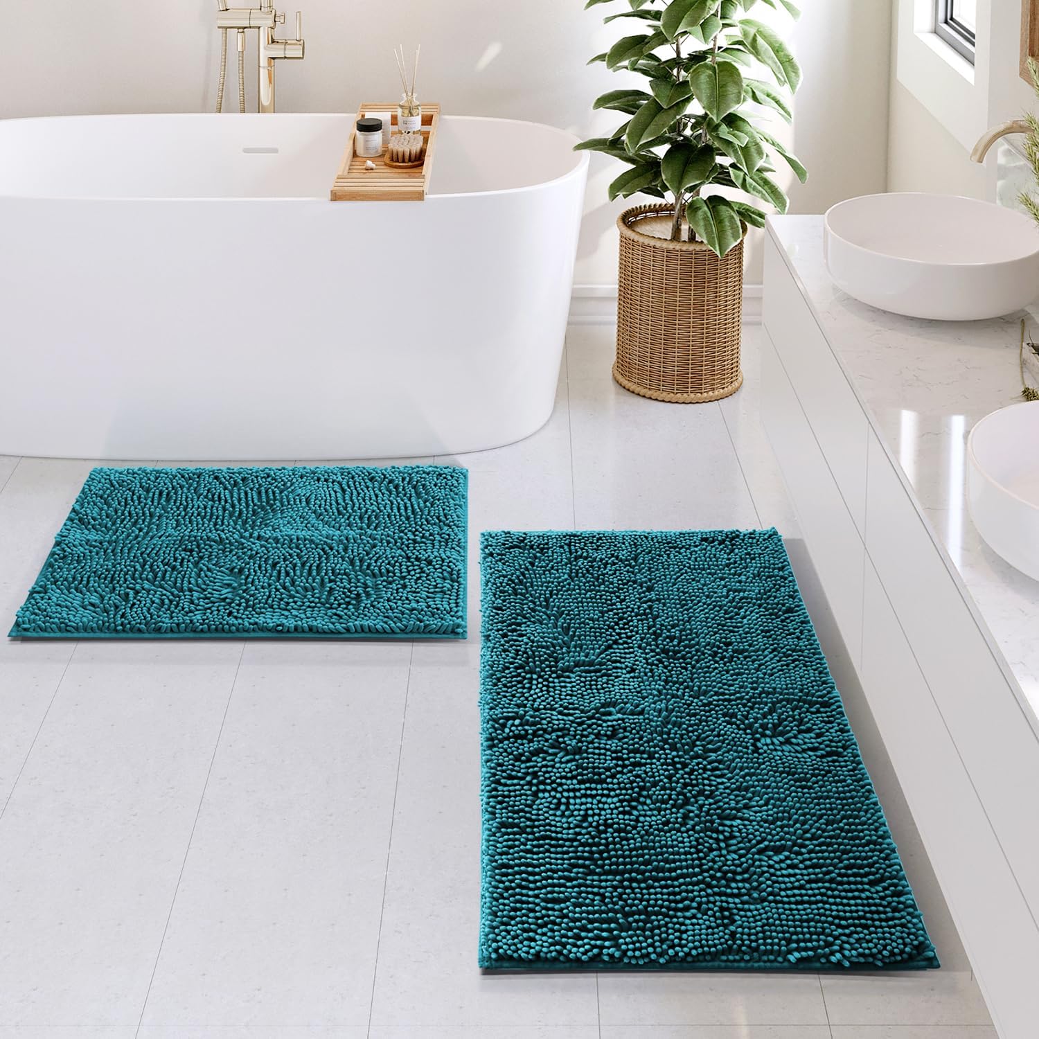 Amazon.com: YIHOUSE Memory Foam Bathroom Rug Sets 2 Piece, Ultra ...