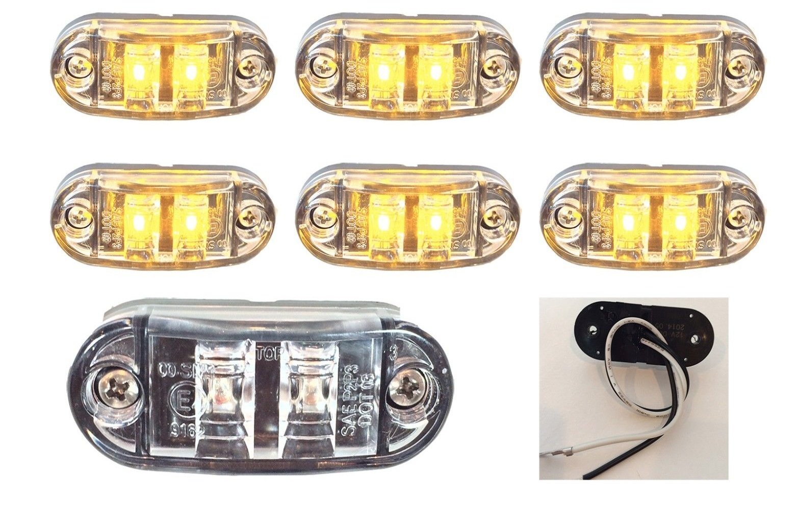 Optronics Amber LED Light Clearance Marker Trailer Truck Surface Mt 1 ...