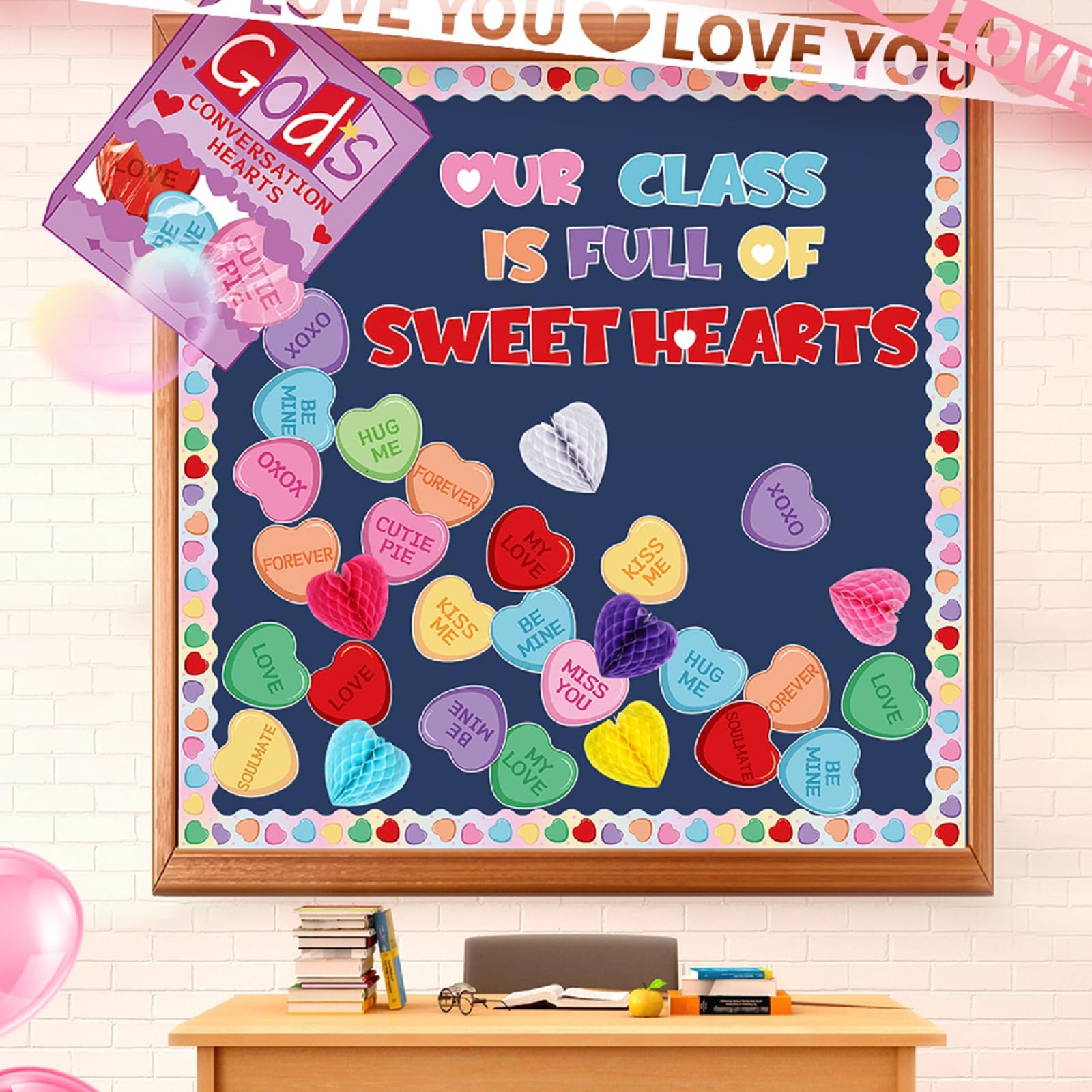 Snapklik.com : 59 Pcs Valentines Day Bulletin Board Set 3D Heart ...