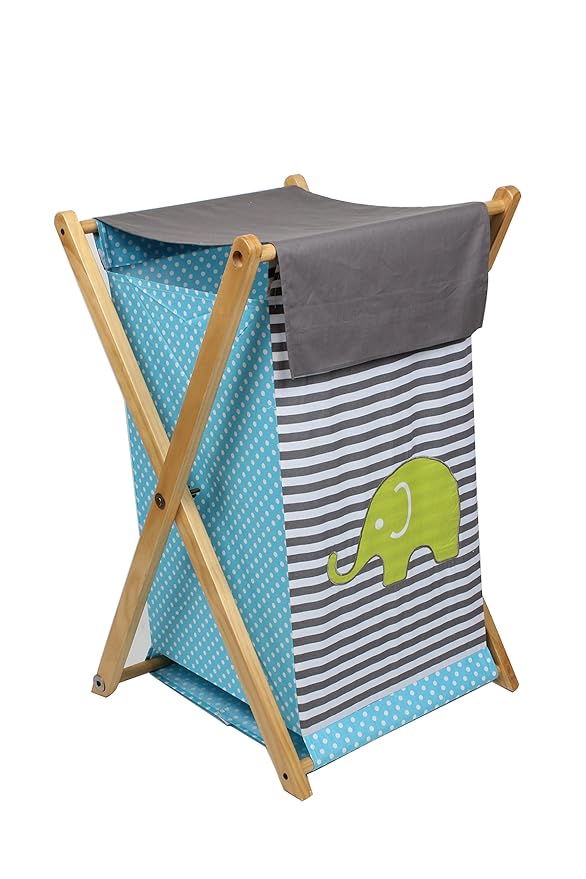 Amazon.com : Bacati - Elephants Aqua/Lime/Grey Hamper : Baby