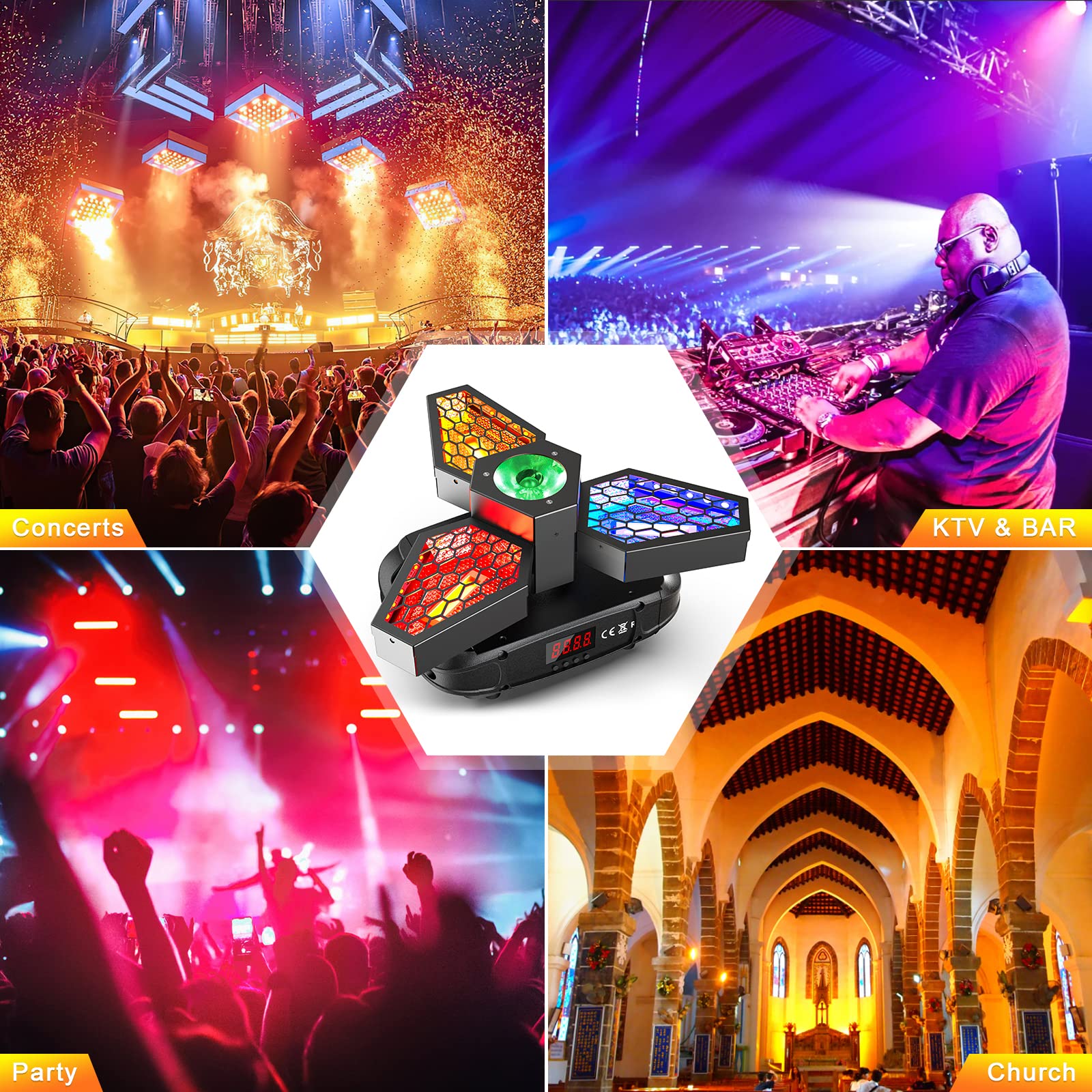LED DJ Light Retro Stage Par Light, 300W RGBW Moving Head Light COB ...