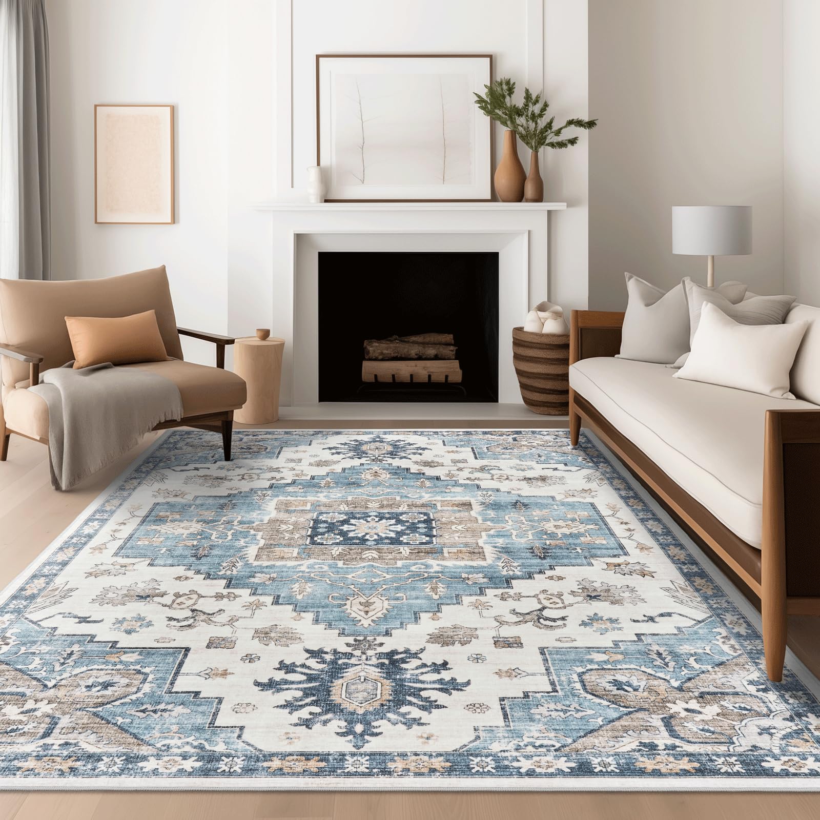 Amazon.com: befbee 5x7 Area Rugs for Living Room, Stain Resistant ...