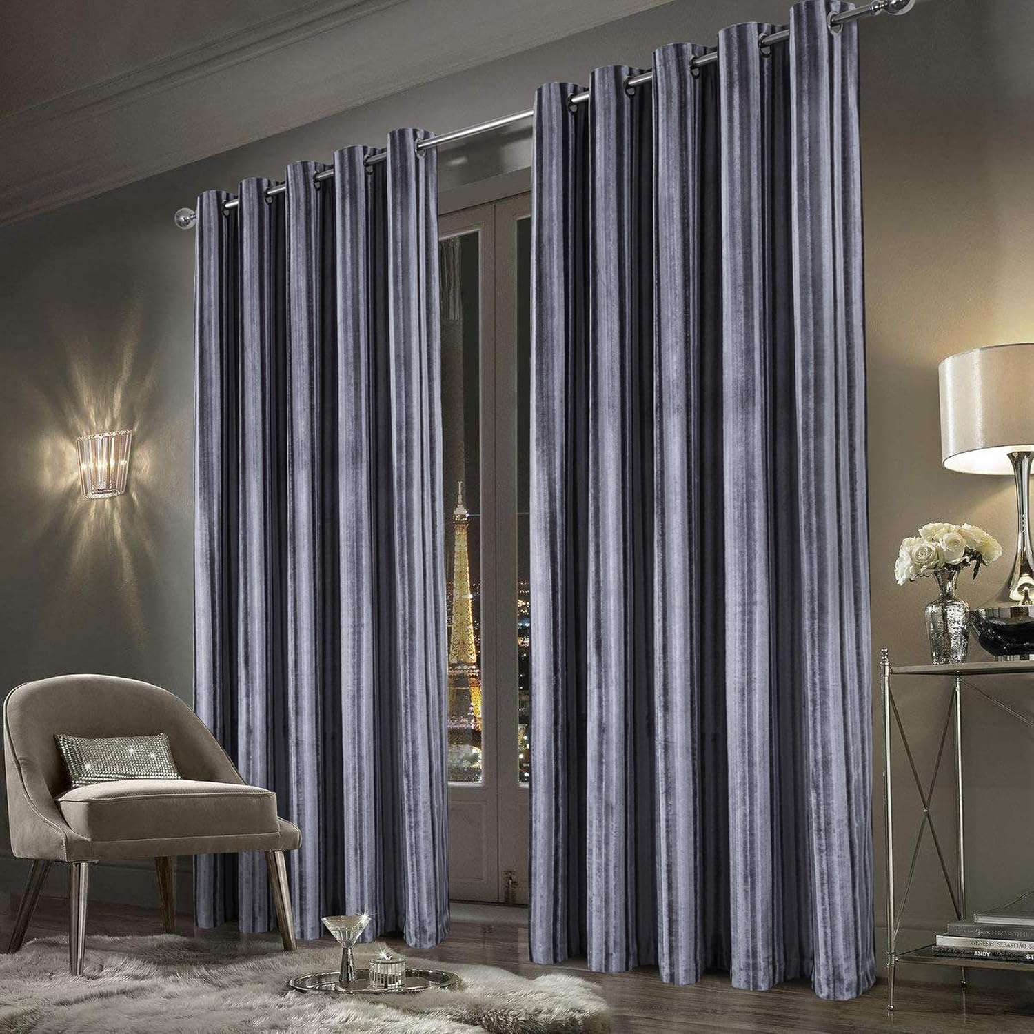Amazon.com: always4u Plush Velvet Curtains Luxury Velour Drapes for ...