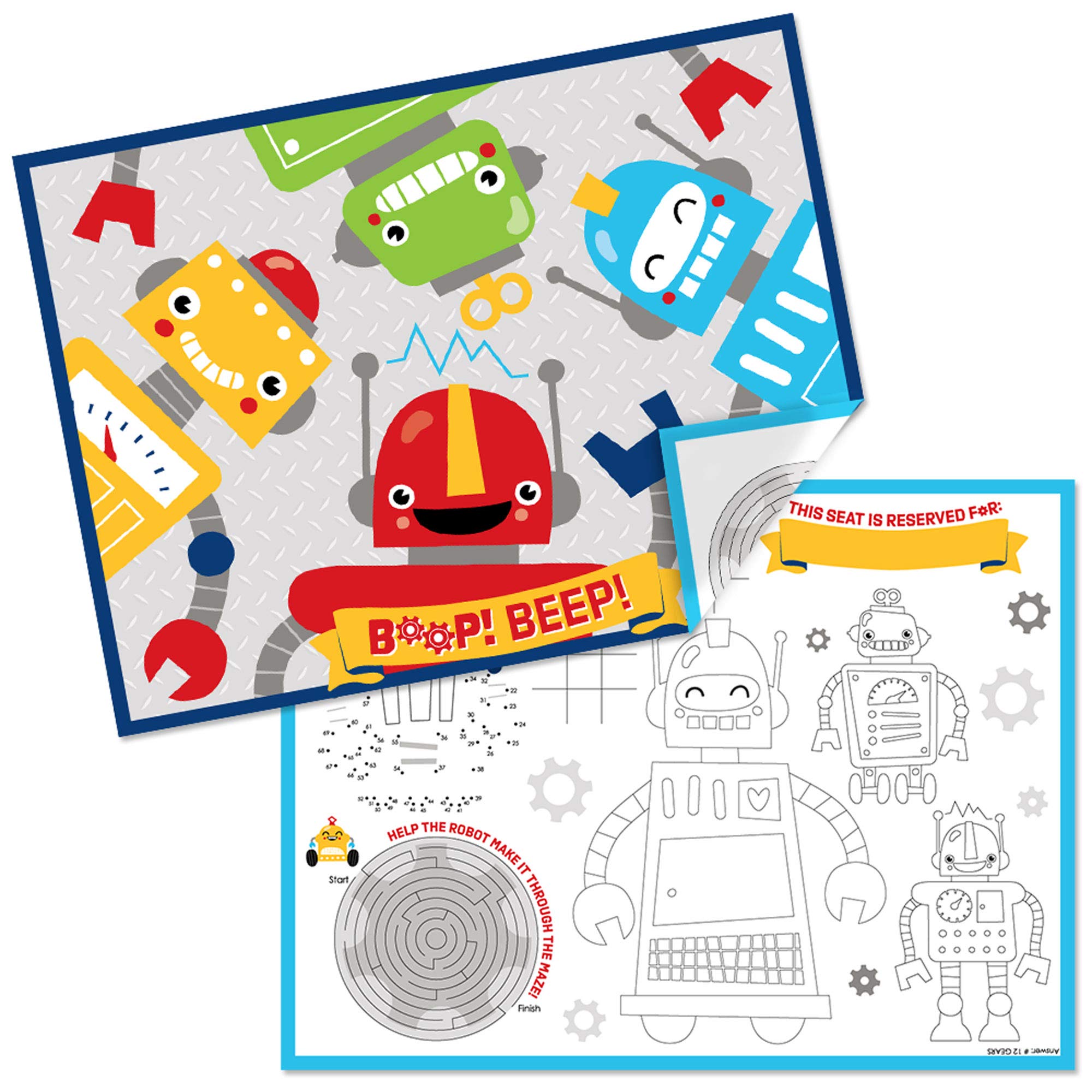 Robot Birthday Coloring Page