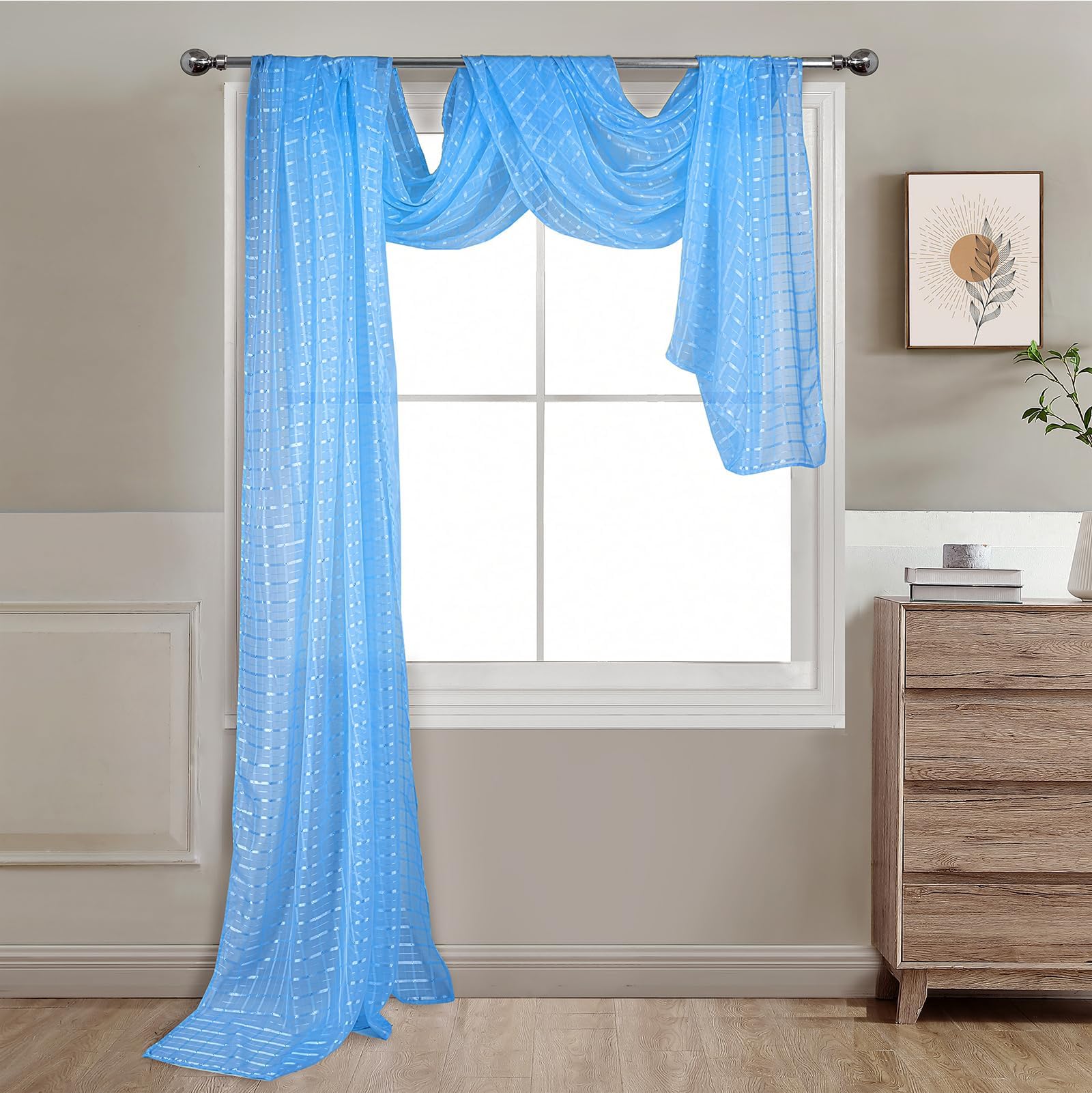 Amazon.com: Jane - Semi-Sheer Window Scarf (54 x 144) - Elegant Home ...