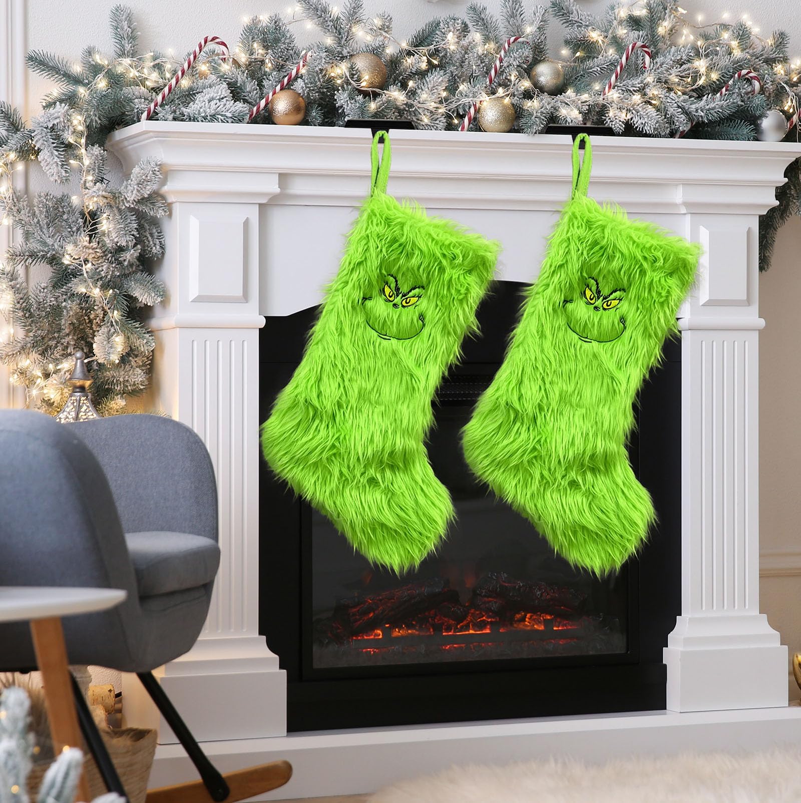 Amazon.com: The Grinch Big Face Holiday Stocking : Home & Kitchen