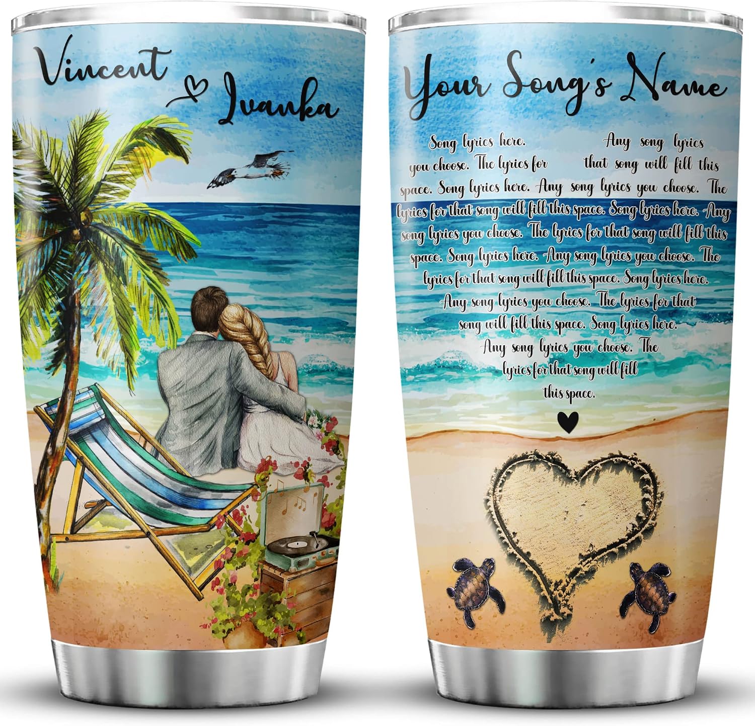 Amazon.com | MYMISOR Personalized Song Lyric Tumbler For Boyfriend Or ...