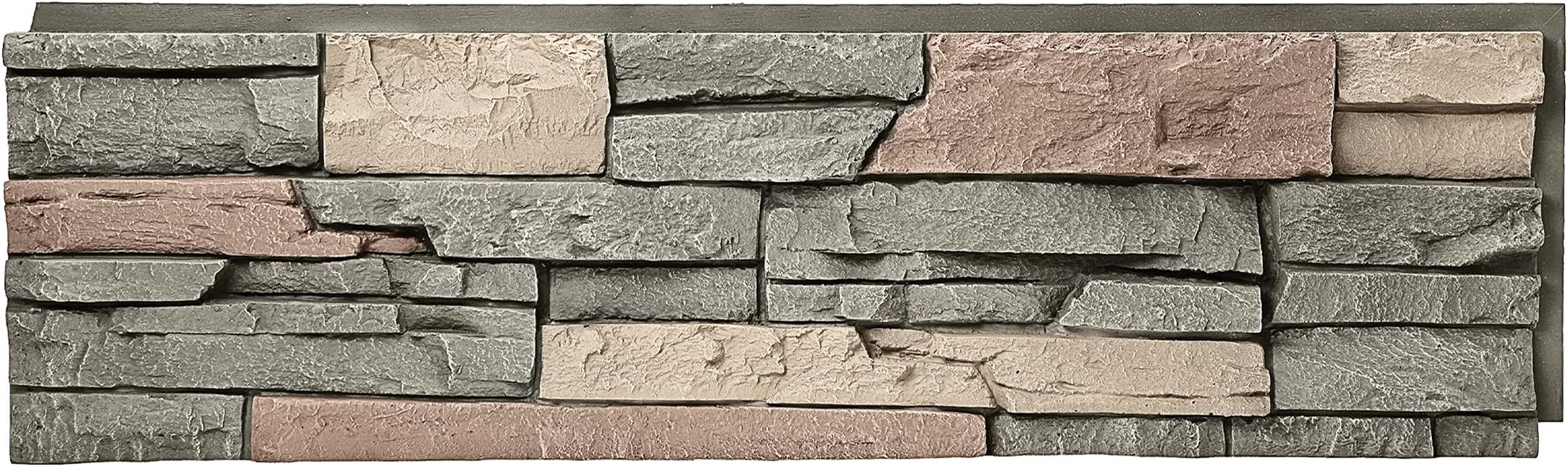 GenStone Faux Stacked Stone Panel 41" x 11.25" in Stratford Color for ...