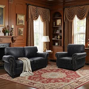 Amazon.com: Rivet Couch,Living Room Sets,Mid-Century Couch, Solid ...