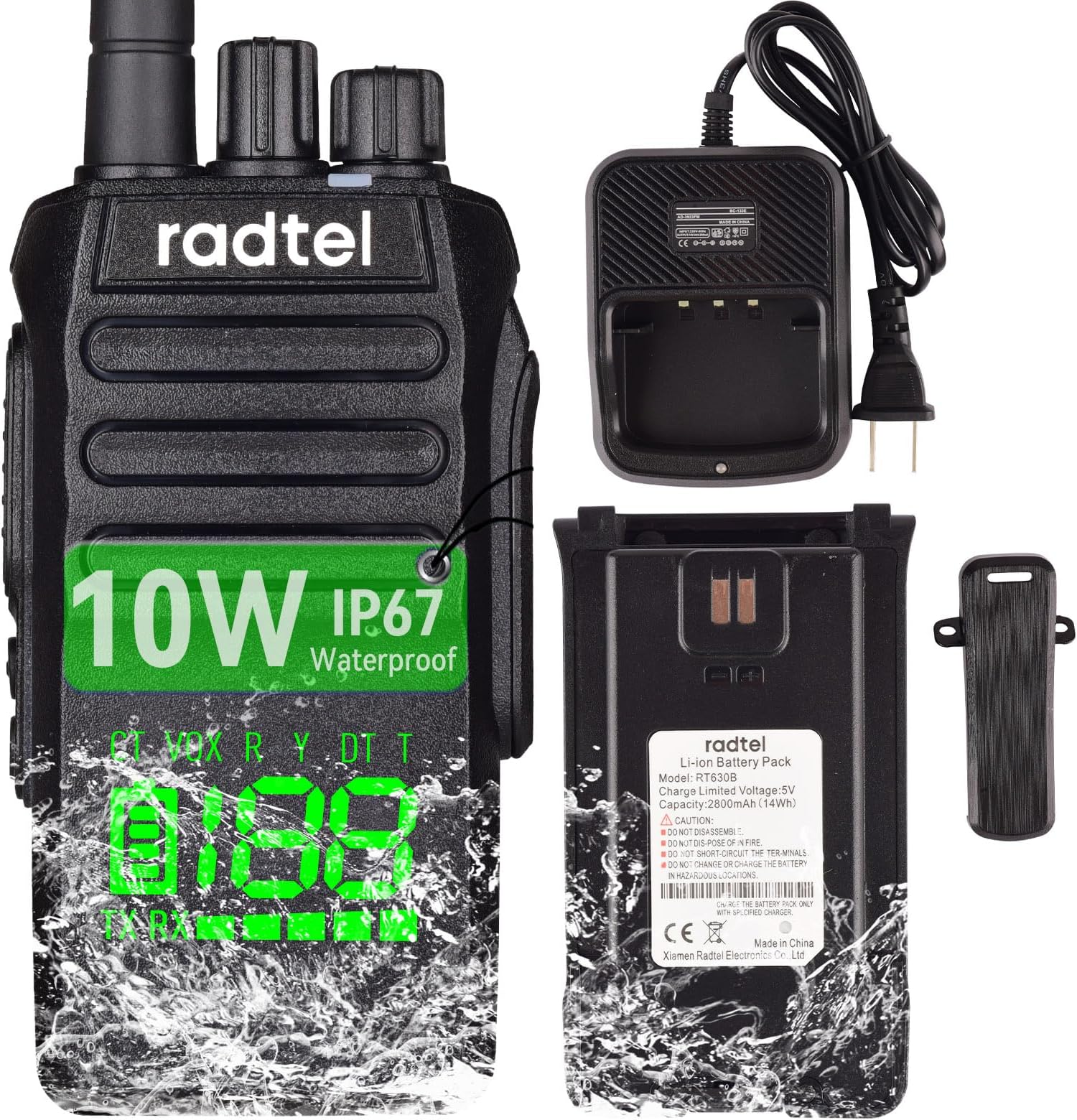Amazon.com: Radtel RT-493 GMRS Radio 10W IP67 Waterproof Handheld, 199 ...