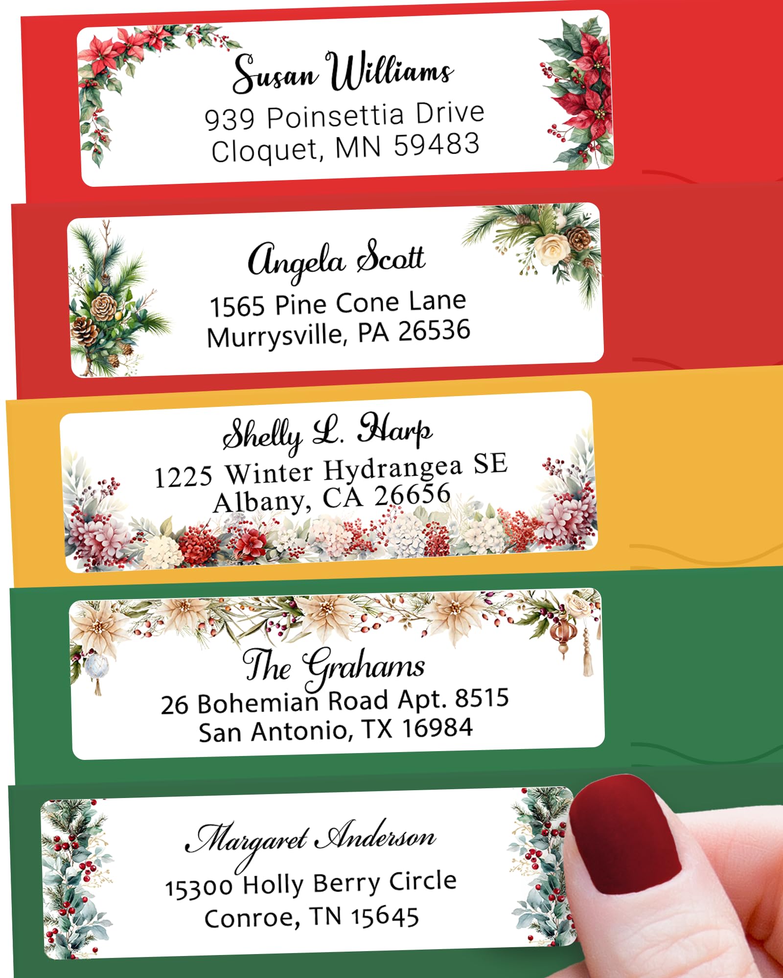 Amazon.com: Personalized Christmas Return Address Labels - High Gloss ...