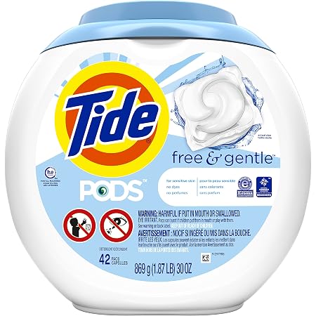 Amazon.com: Tide Pods Liquid Detergent Pacs, Free & Gentle, 42 Count ...