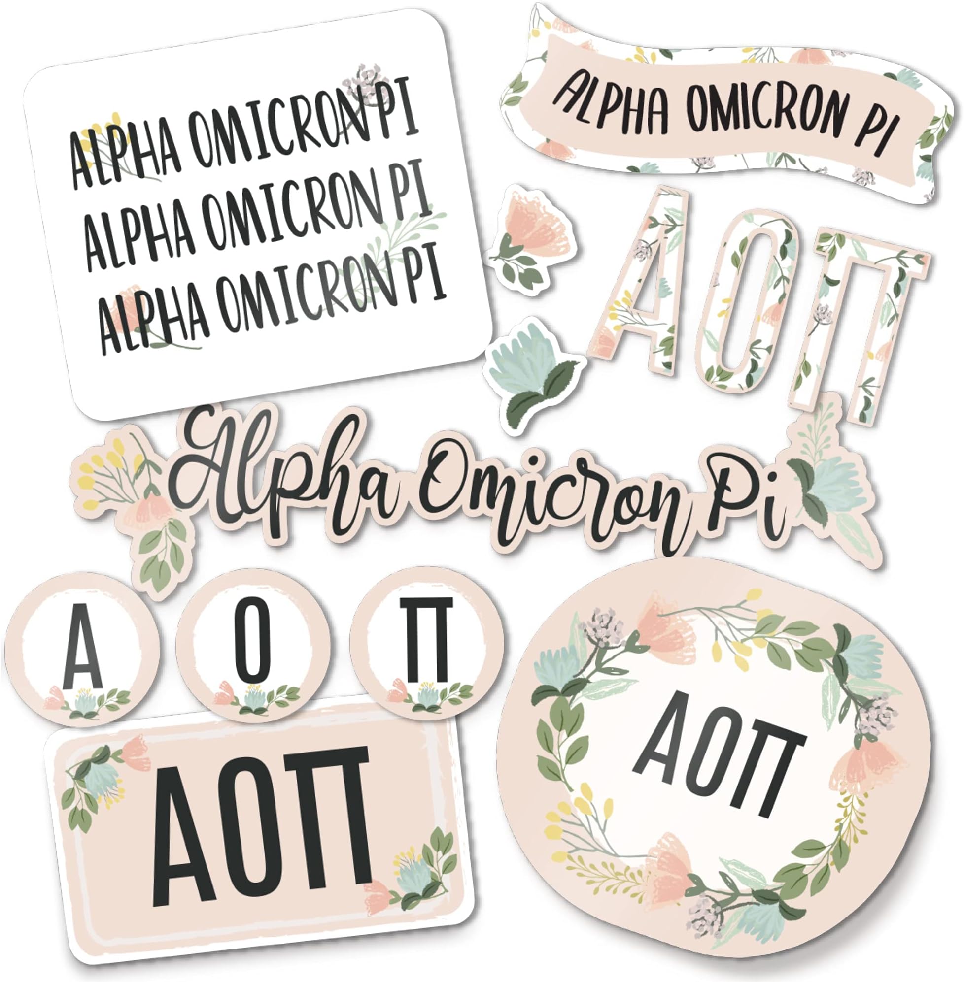 Amazon.com: Alpha Omicron Pi Sticker Sheet - Western Design Vinyl ...