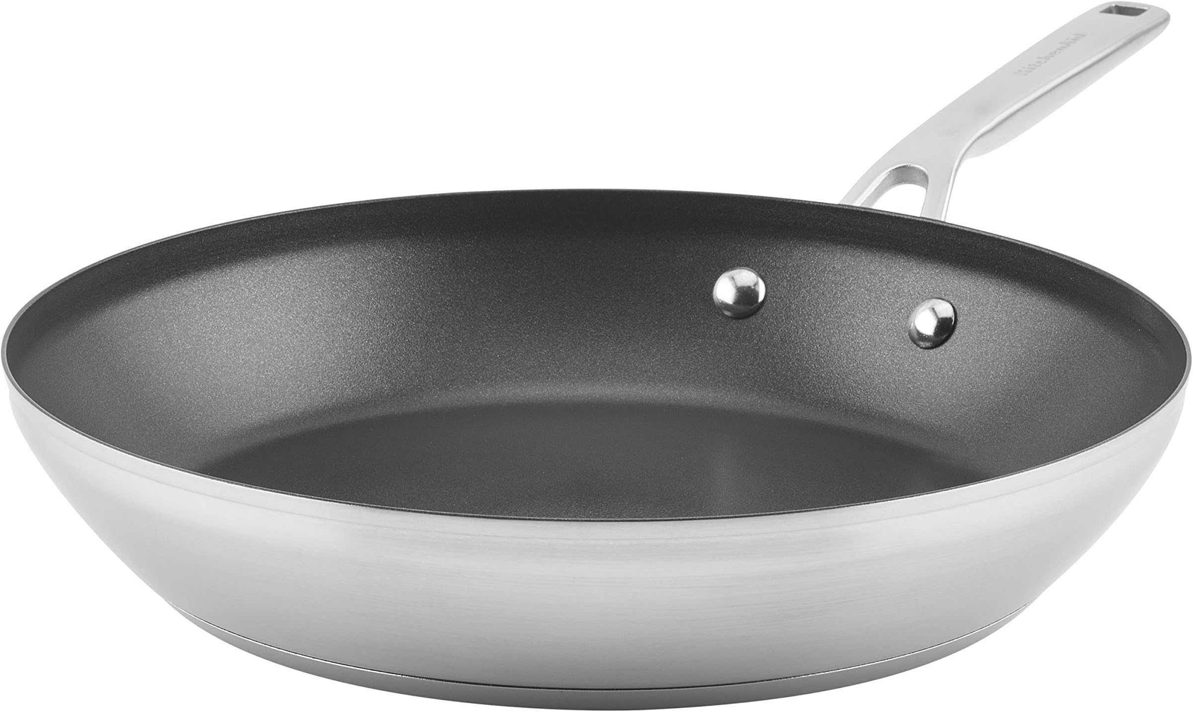 KitchenAid - 3-Ply Base Brushed Stainless Steel Nonstick Frying Pan ...