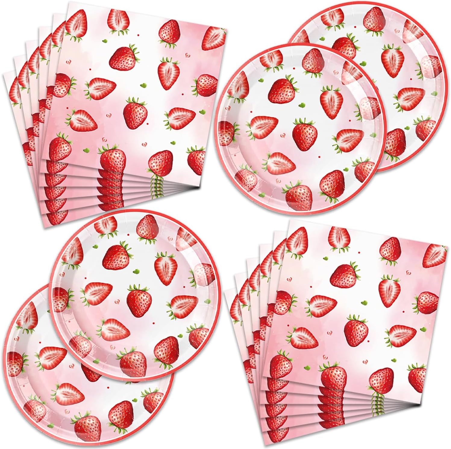 Amazon.com: 40PCS Strawberry Shortcake Birthday Party Decorations ...