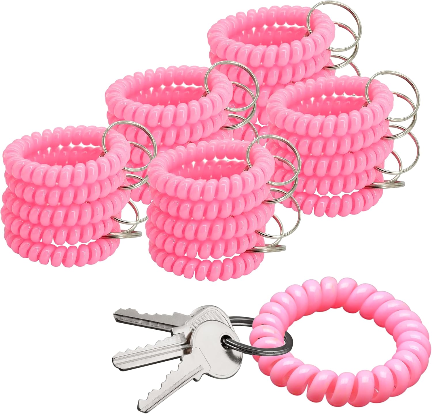Amazon.com: YARRD 25PCS Light Pink Wrist Keychain – Wristlet Badge ...