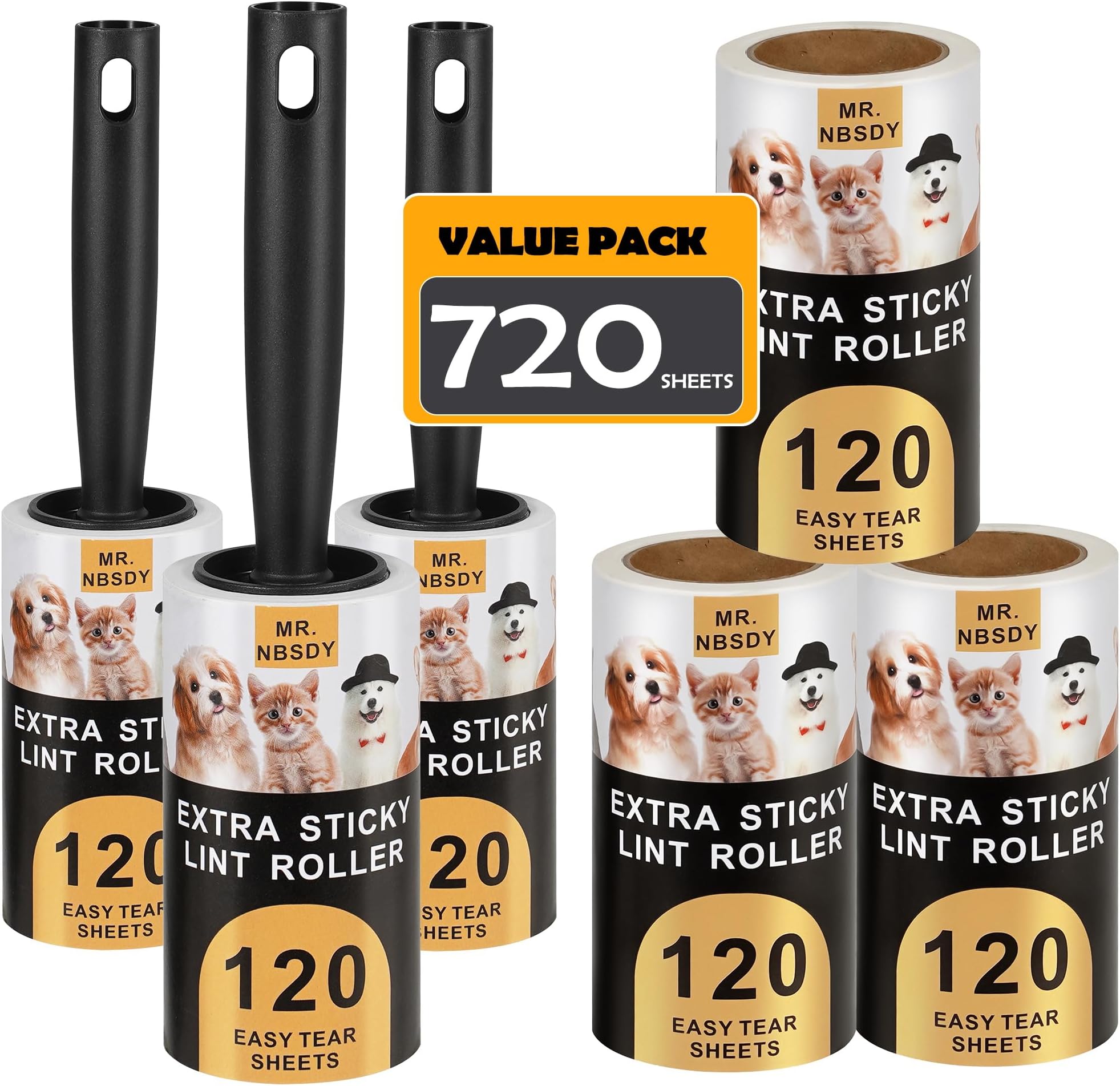 Amazon.com: FoldTier 2700 Sheets Lint Rollers for Pet Hair Extra Sticky ...