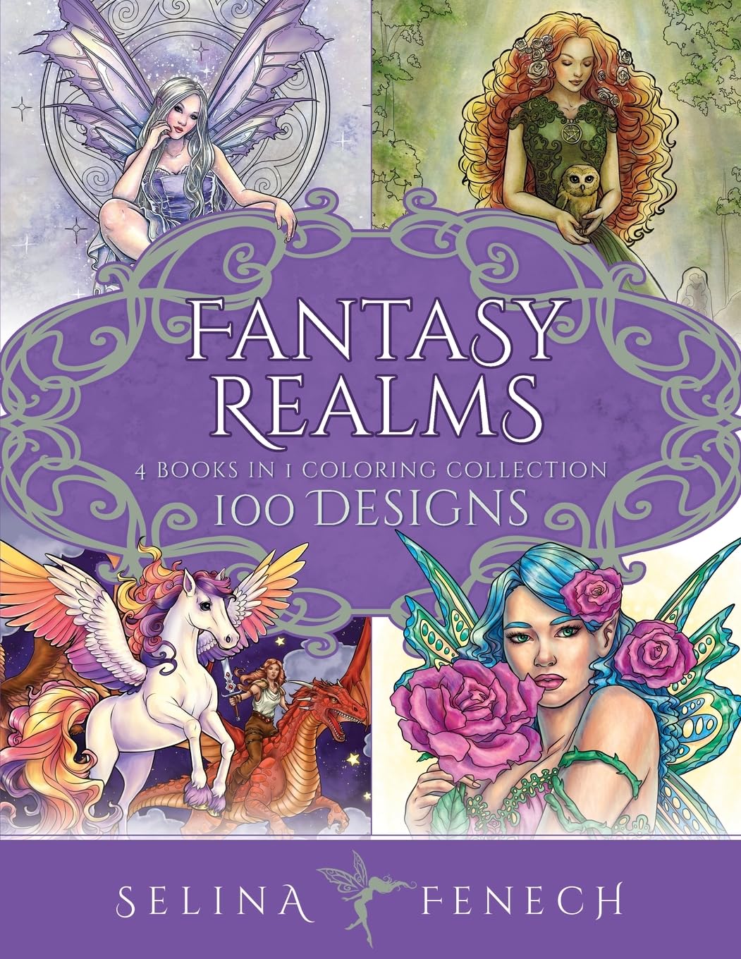 Amazon.com: Fantasy Realms Coloring Collection: 100 Designs ...