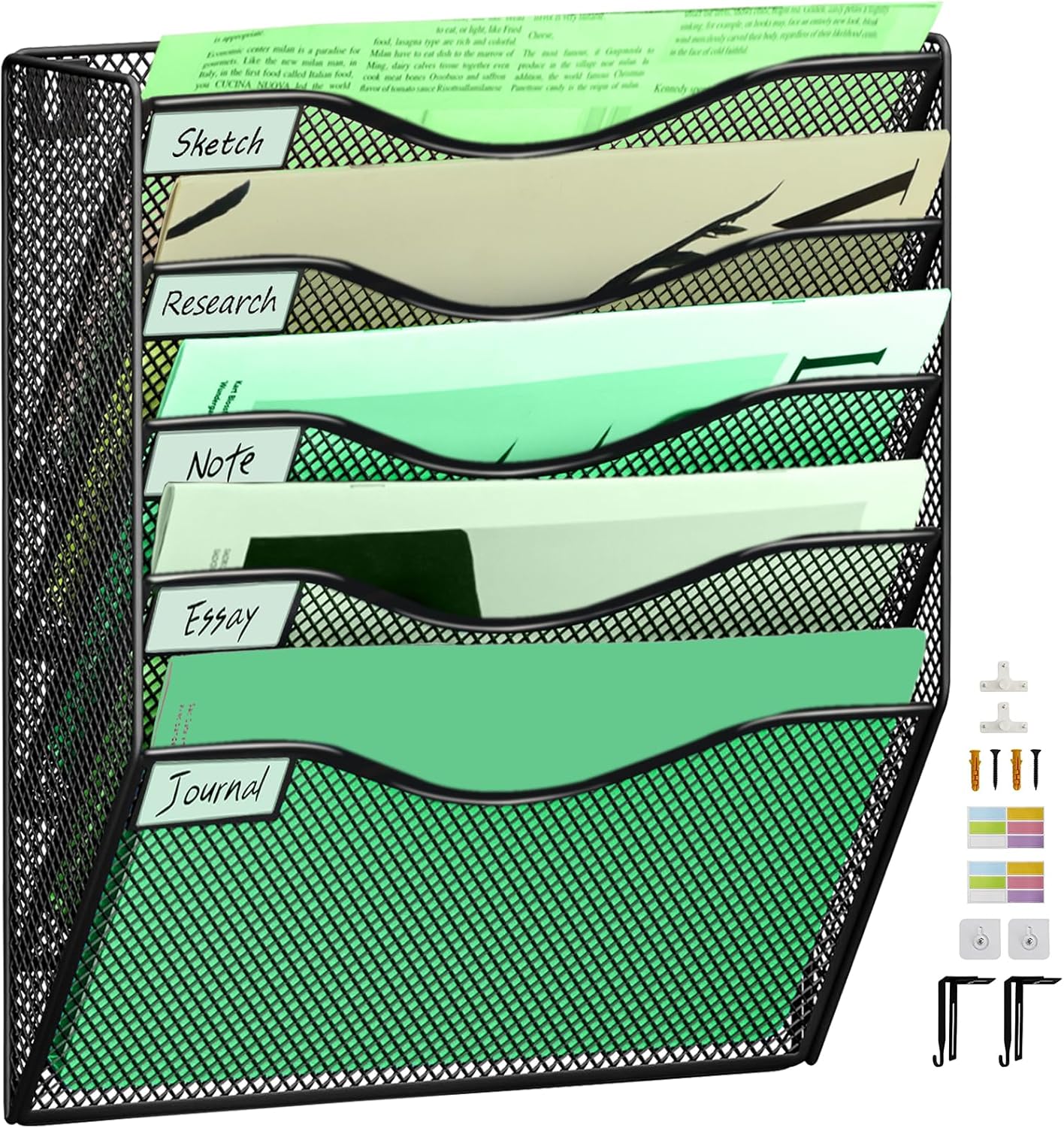IOUGDSEC 5 Tier Upgrade Mesh Wall File Holder Organizer, Medium Mesh ...