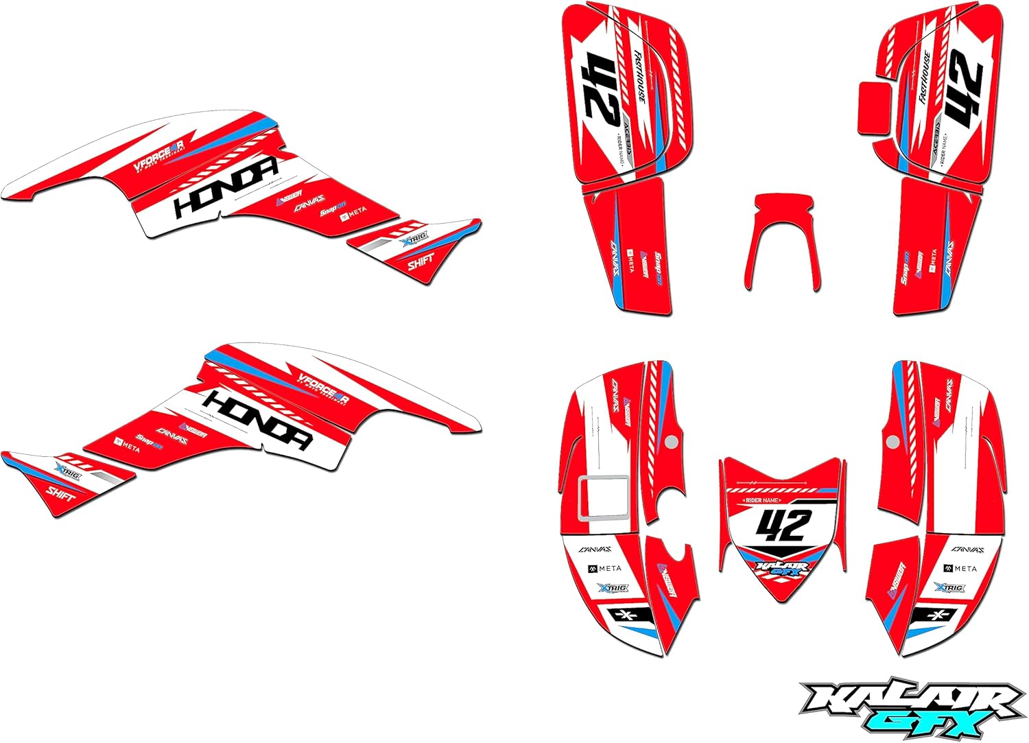 Amazon.com: Kalair GFX Graphics Kit for Honda TRX 400EX (2005-2007 ...