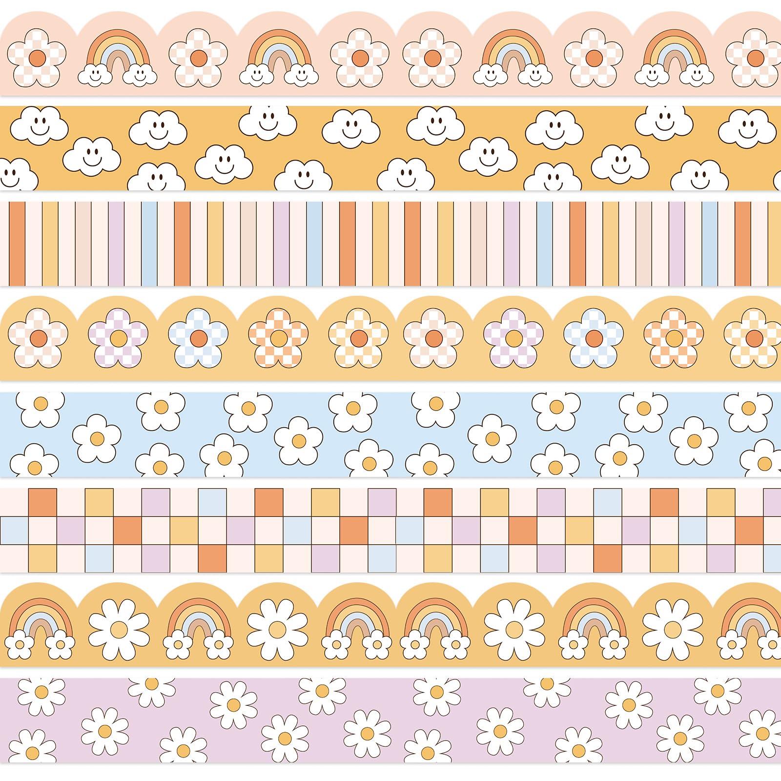 Groovy Retro Classroom Decor Whaline Boho Bulletin Board Borders 196 ...