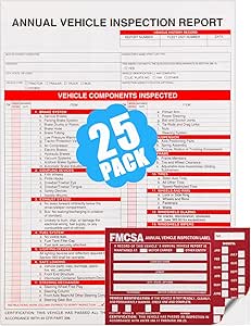 Amazon.com : CreativeInk 25-Pack Annual Vehicle Inspection Report Form ...