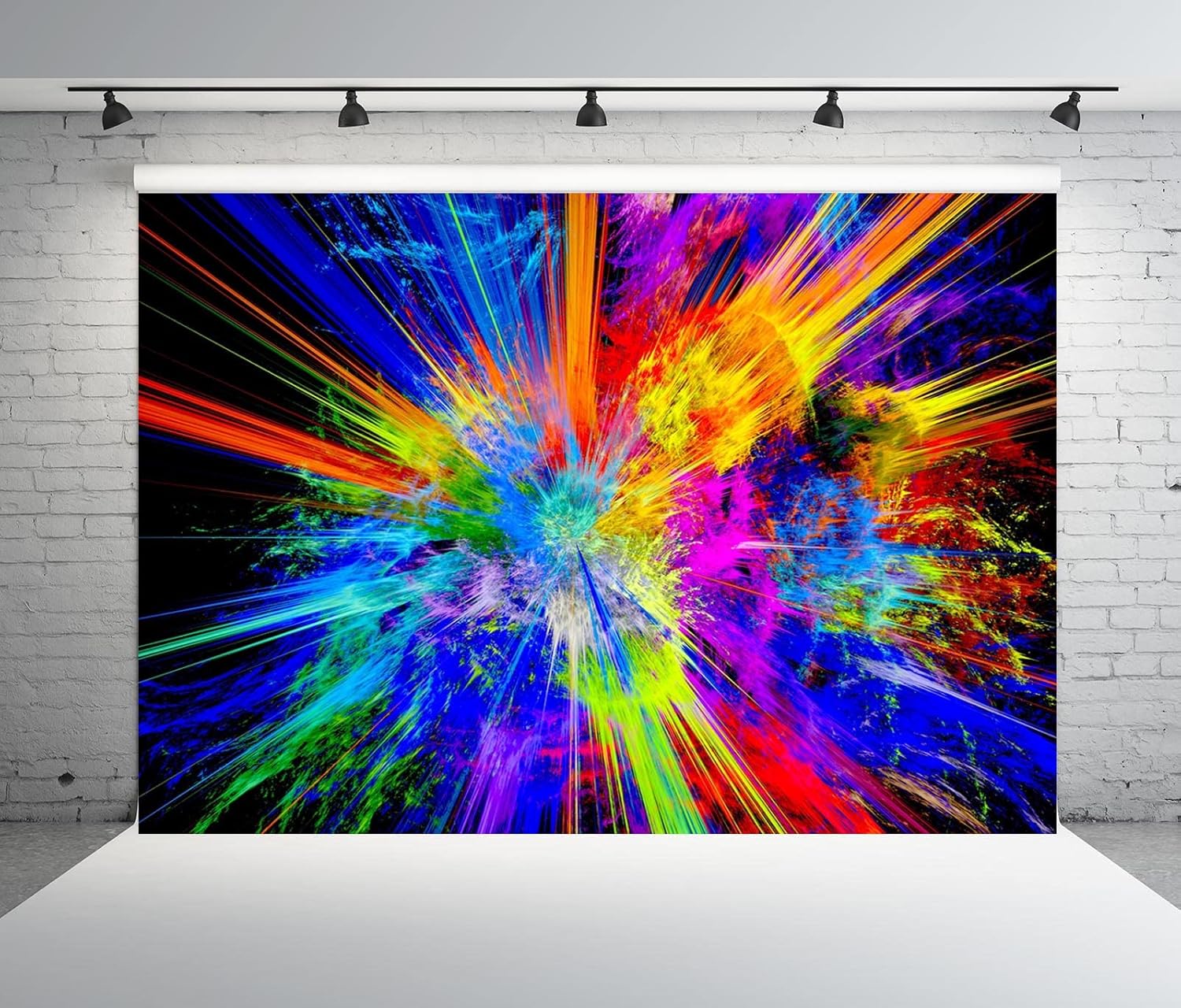 Amazon.com : Loccor Fabric 6x4ft Colorful Paint Splash Backdrop Rainbow ...