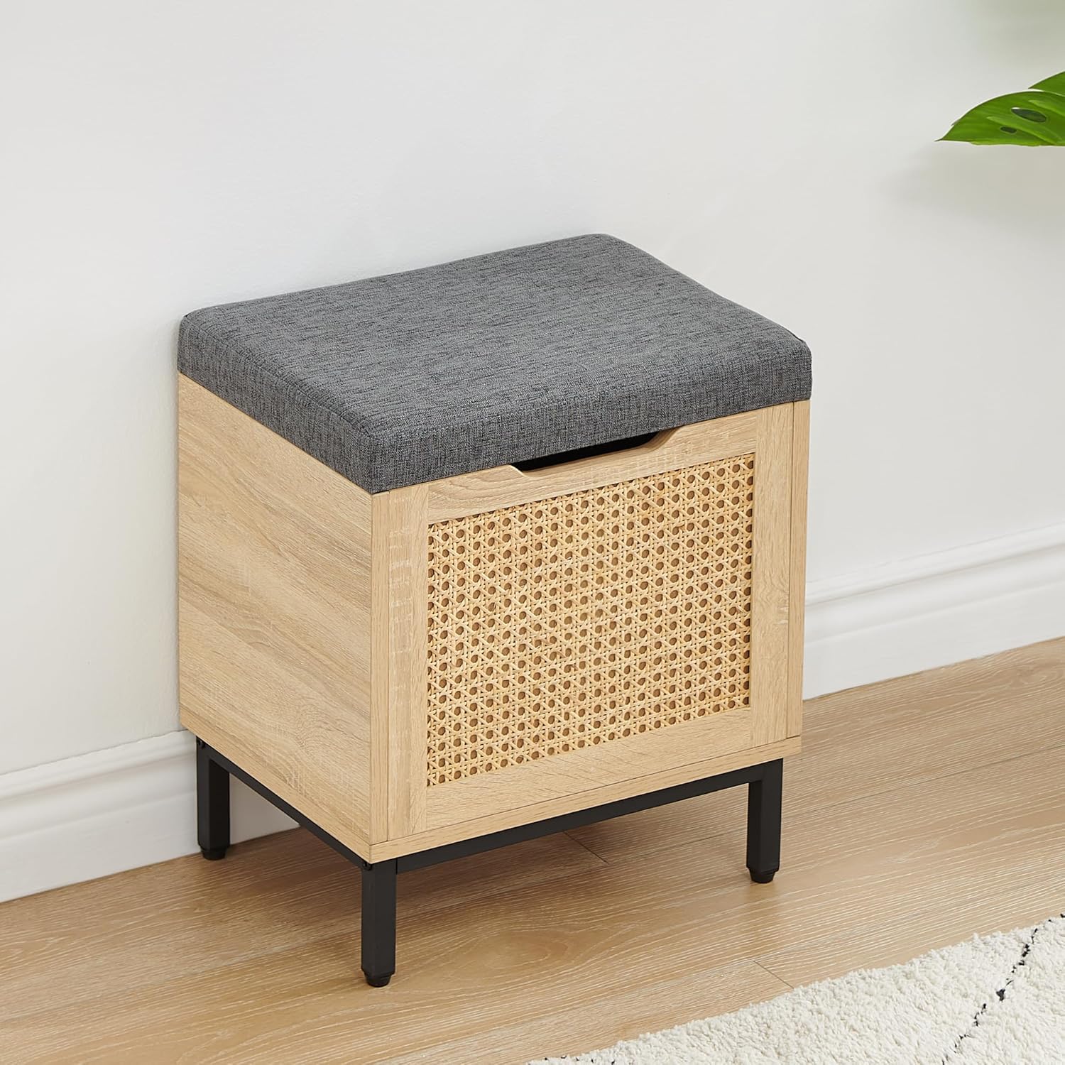 Amazon.com: Rattan Shoe Storage Bench Entryway Storage Bench with ...