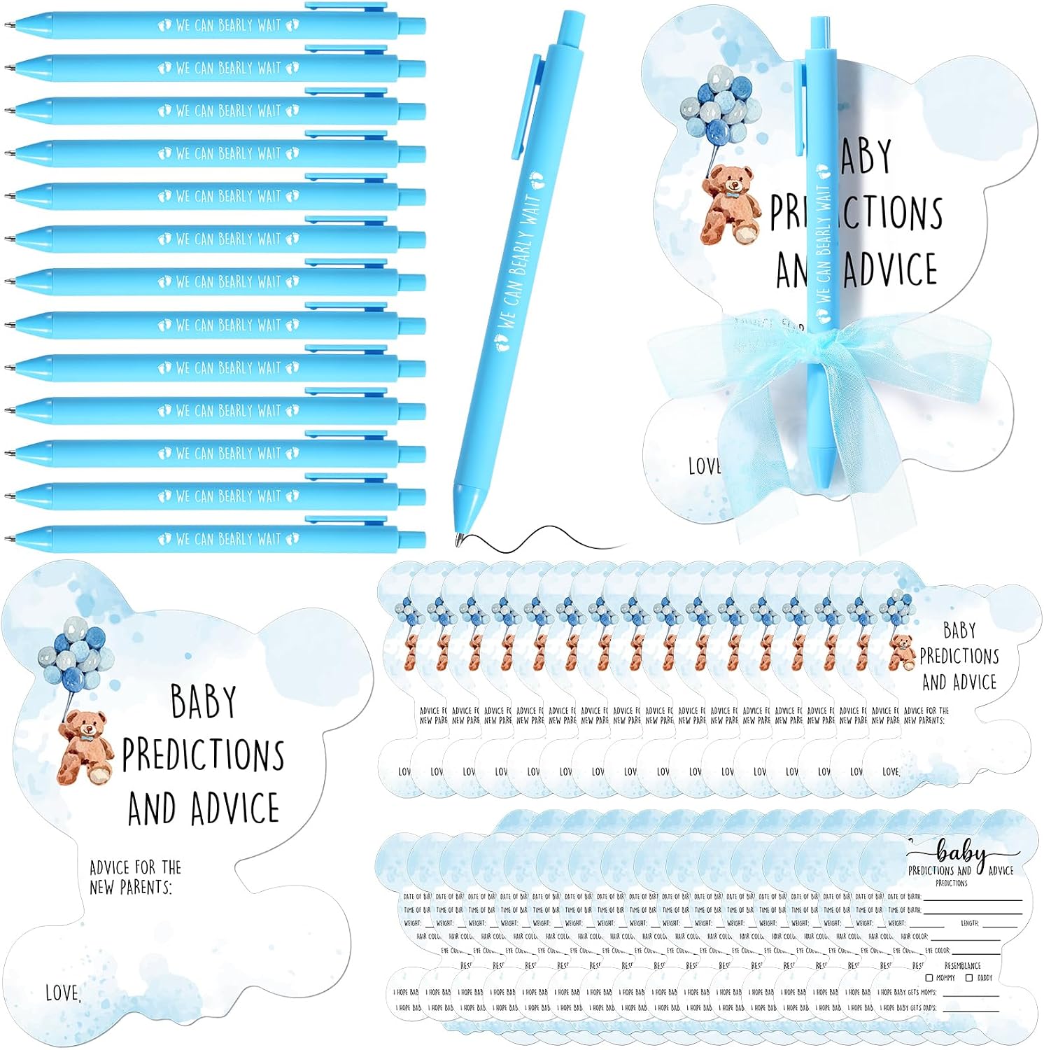Amazon.com: Dunzoom 25 Sets Baby Shower Pens for Guests, We Can Bearly ...