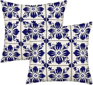 Amazon.com: MEHOTOP Spanish Pillow Covers Talavera Style Square Pillow ...